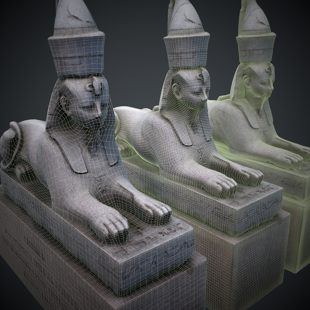 3D model statue egyptian sphinx - TurboSquid 1667535