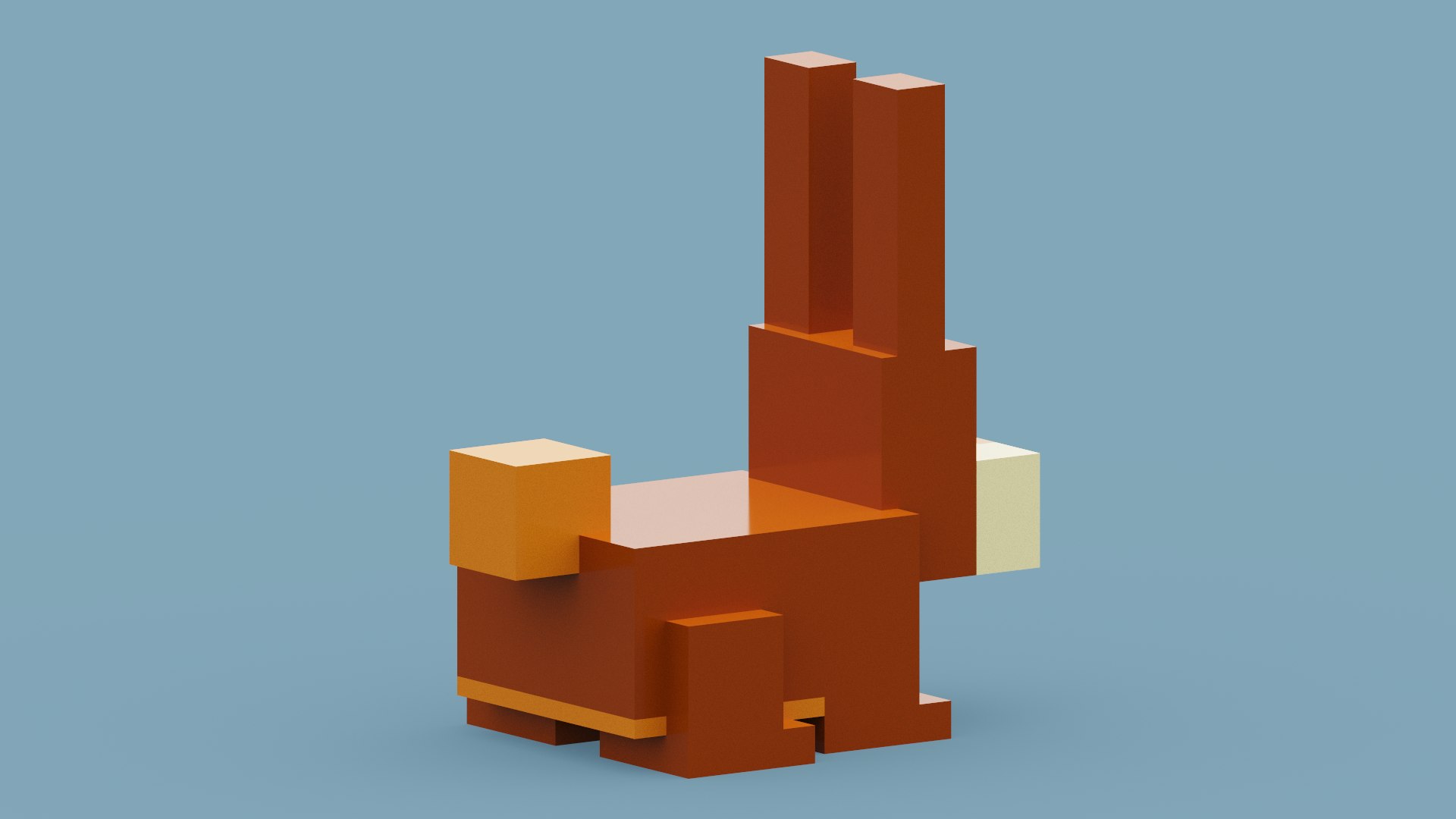 3D Model Voxel Brown Rabbit - TurboSquid 1979374