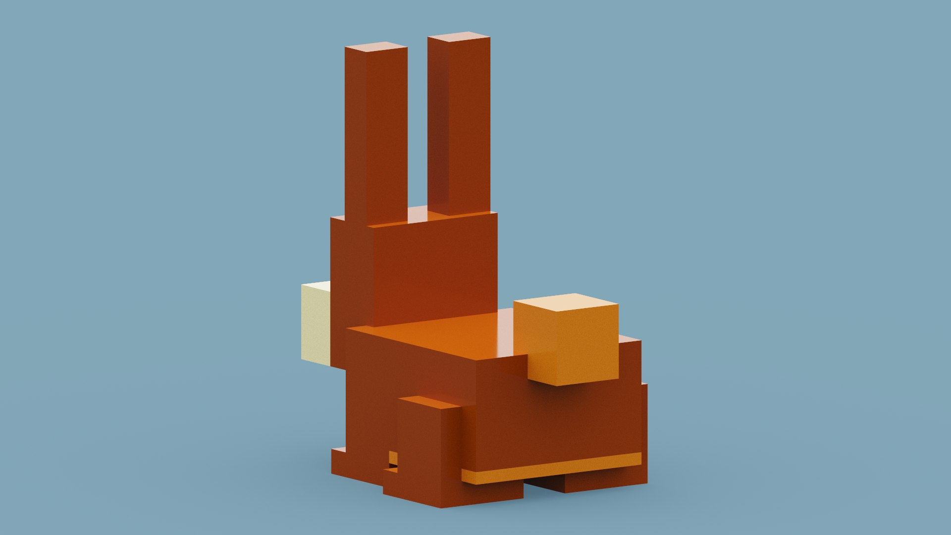 3D Model Voxel Brown Rabbit - TurboSquid 1979374