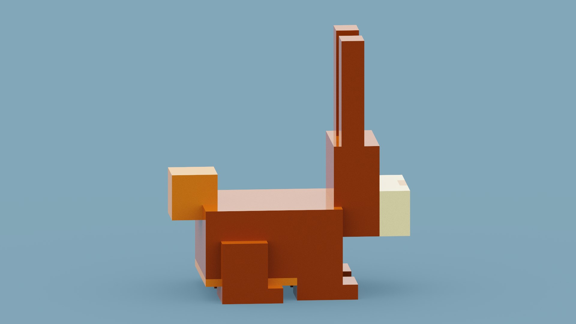 3D Model Voxel Brown Rabbit - TurboSquid 1979374