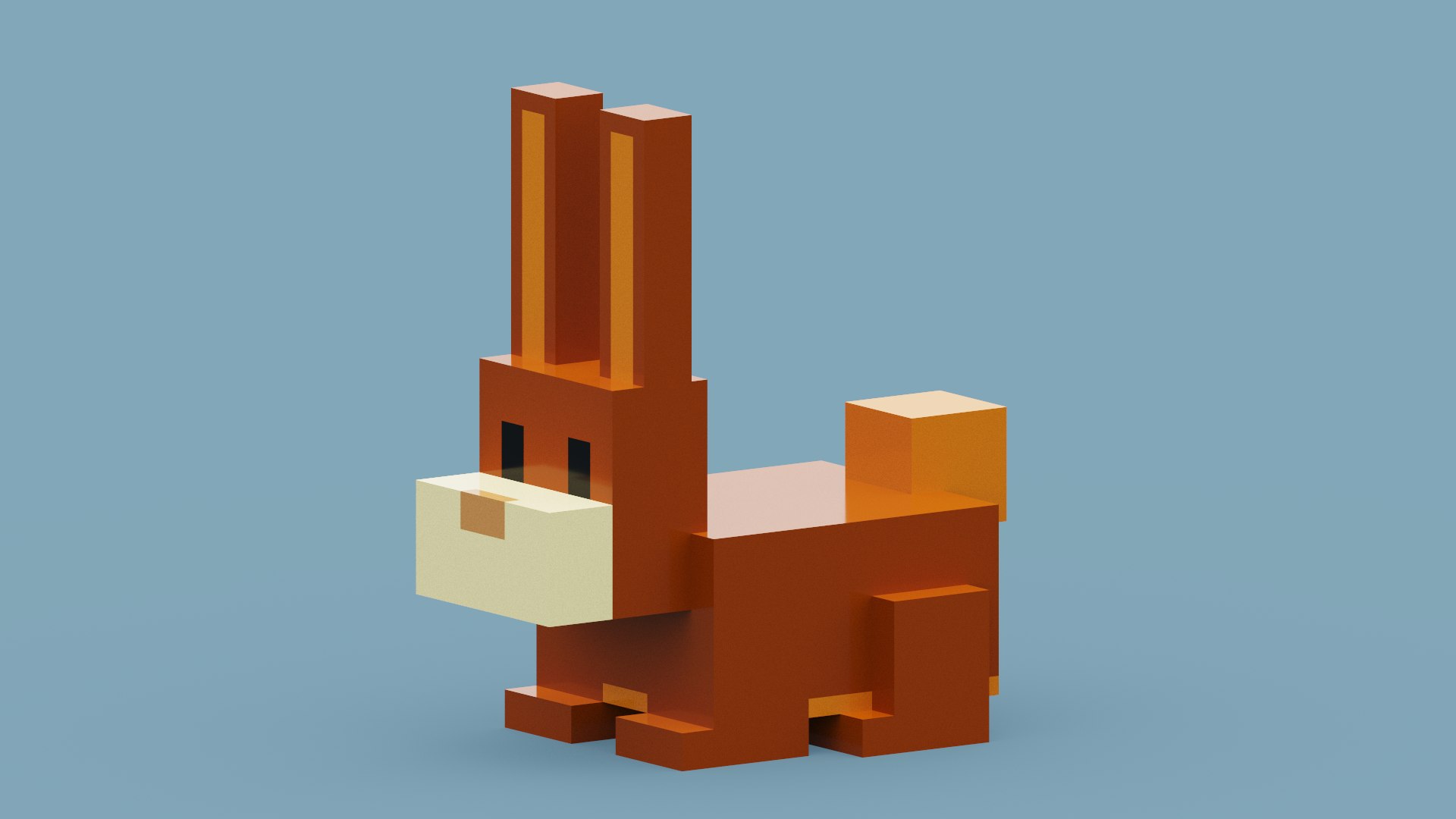 3D Model Voxel Brown Rabbit - TurboSquid 1979374