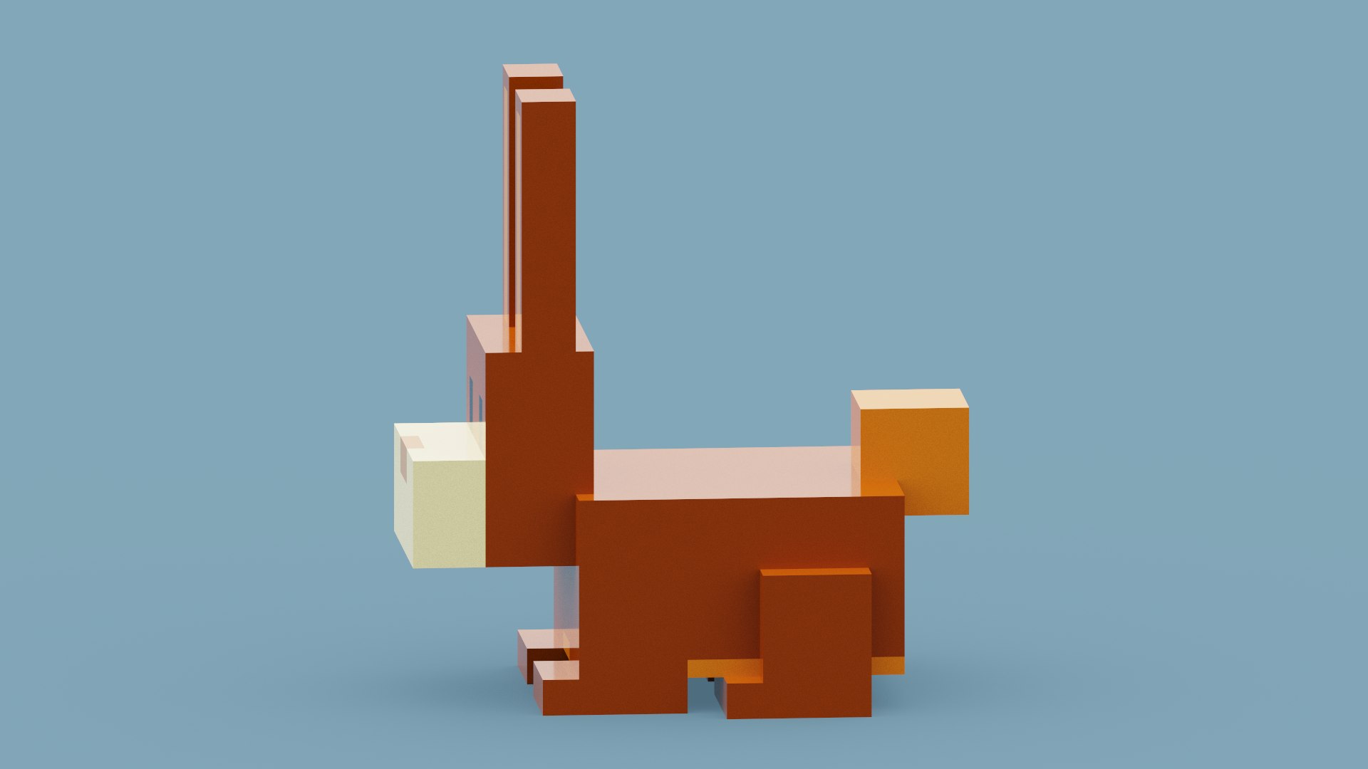 3D Model Voxel Brown Rabbit - TurboSquid 1979374