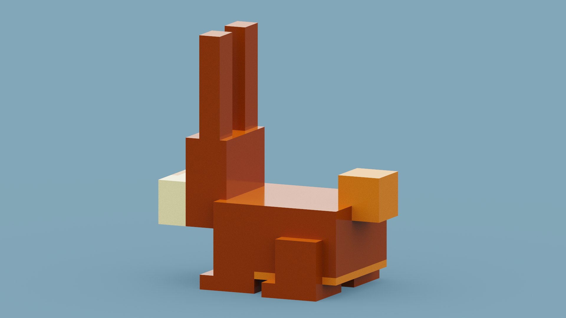 3D Model Voxel Brown Rabbit - TurboSquid 1979374