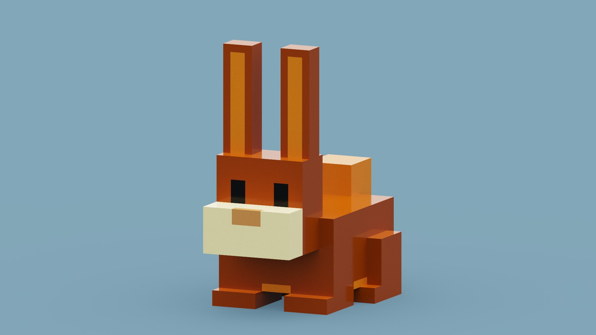 3D Model Voxel Brown Rabbit - TurboSquid 1979374