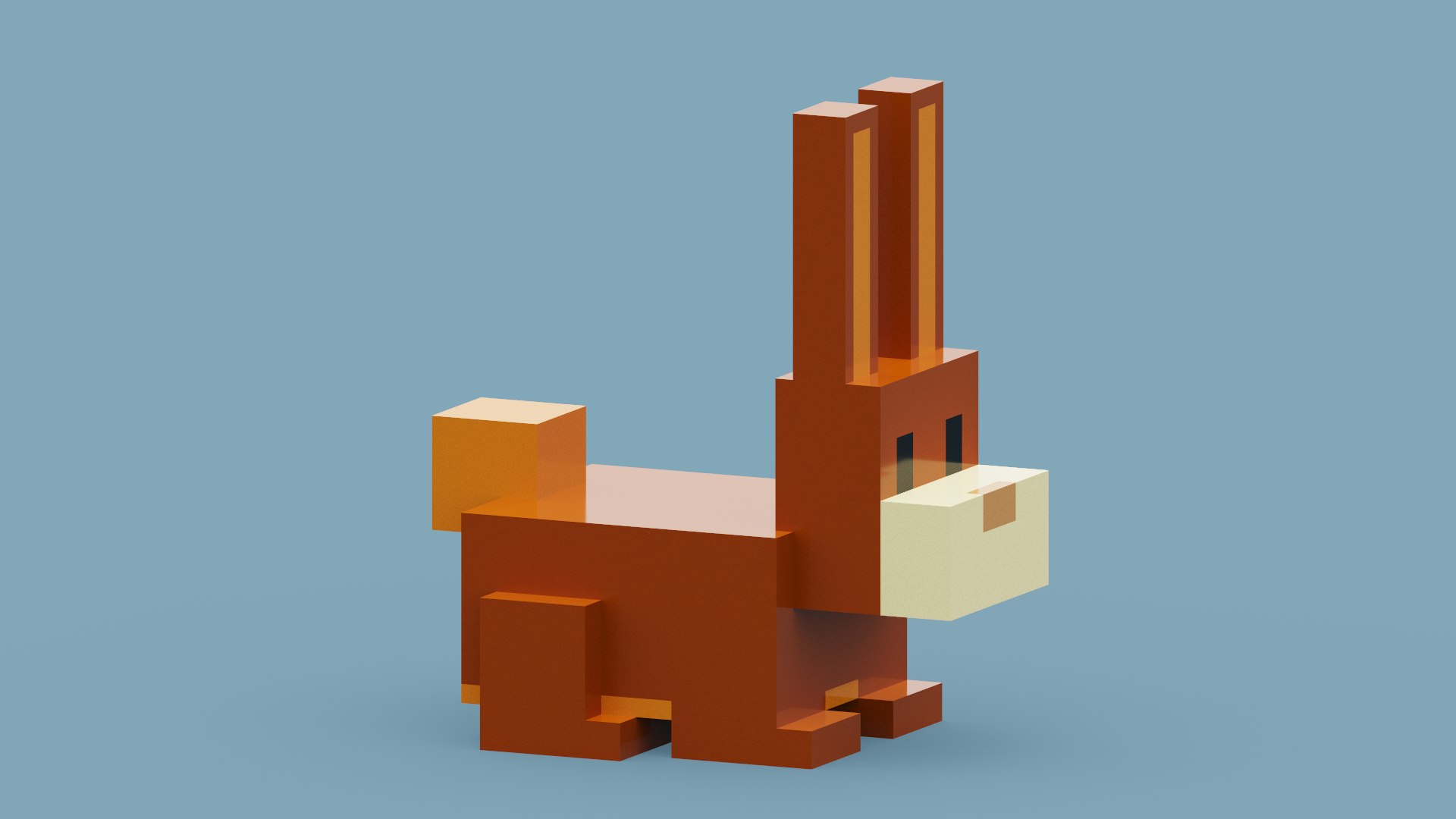 3D Model Voxel Brown Rabbit - TurboSquid 1979374