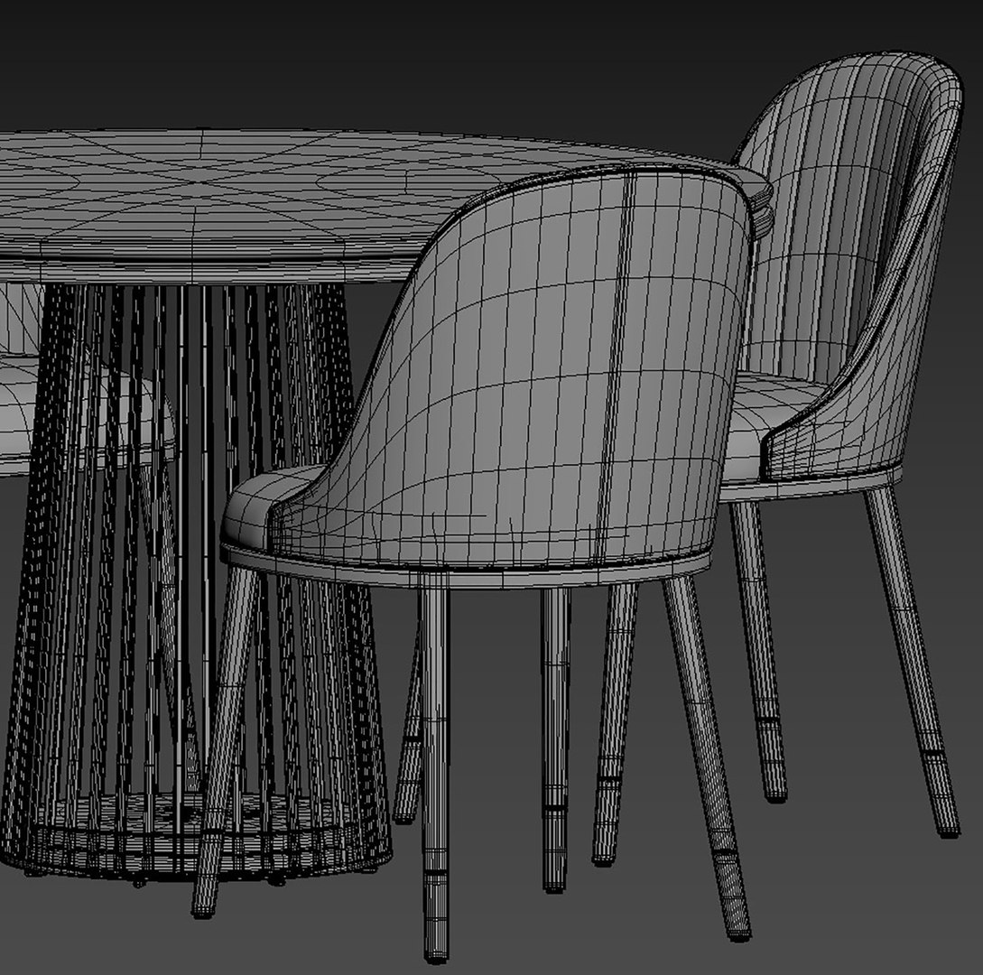Modern dining chair set 03 3D model - TurboSquid 2102340