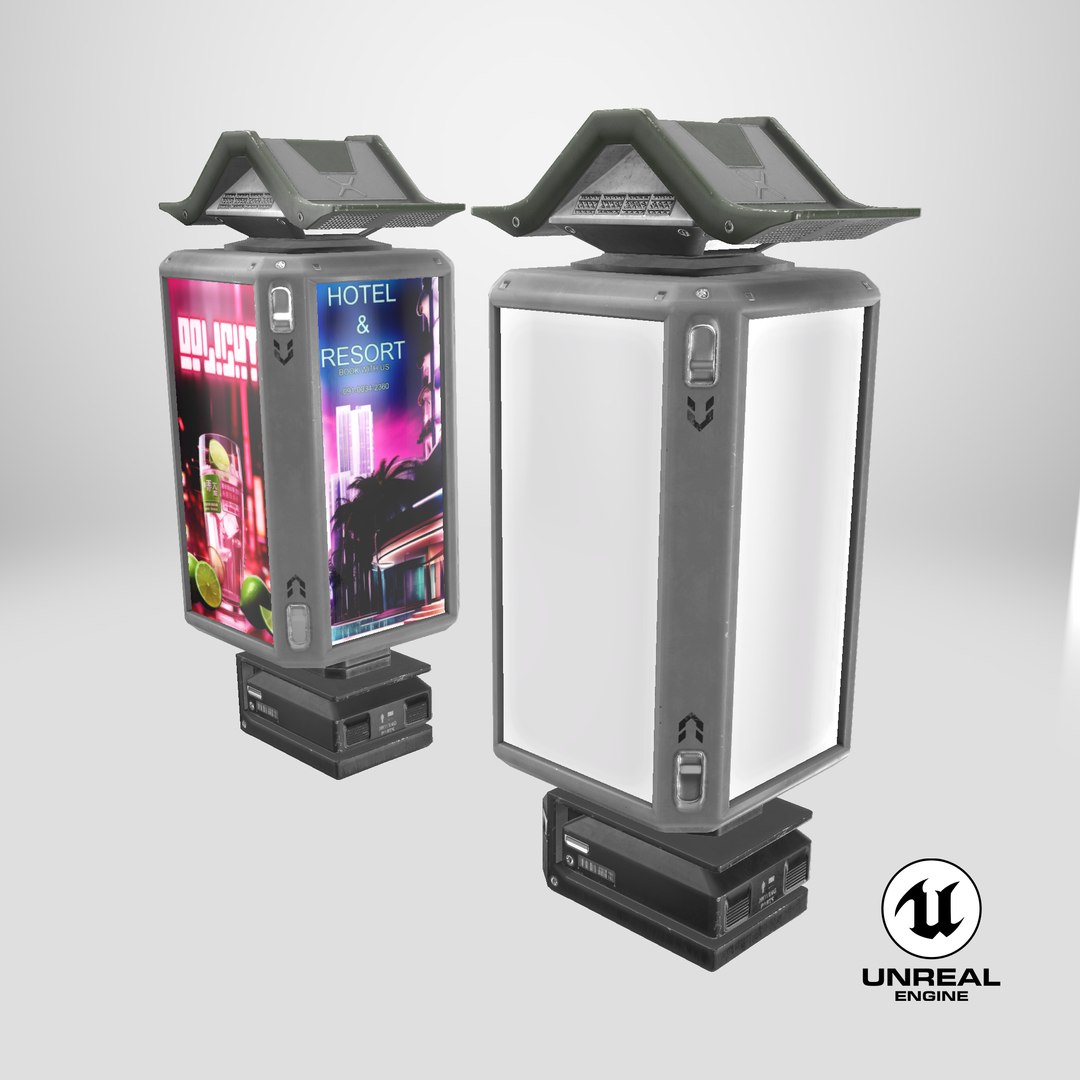 Sci-fi Billboard Sign V2 3D Model - TurboSquid 2133770