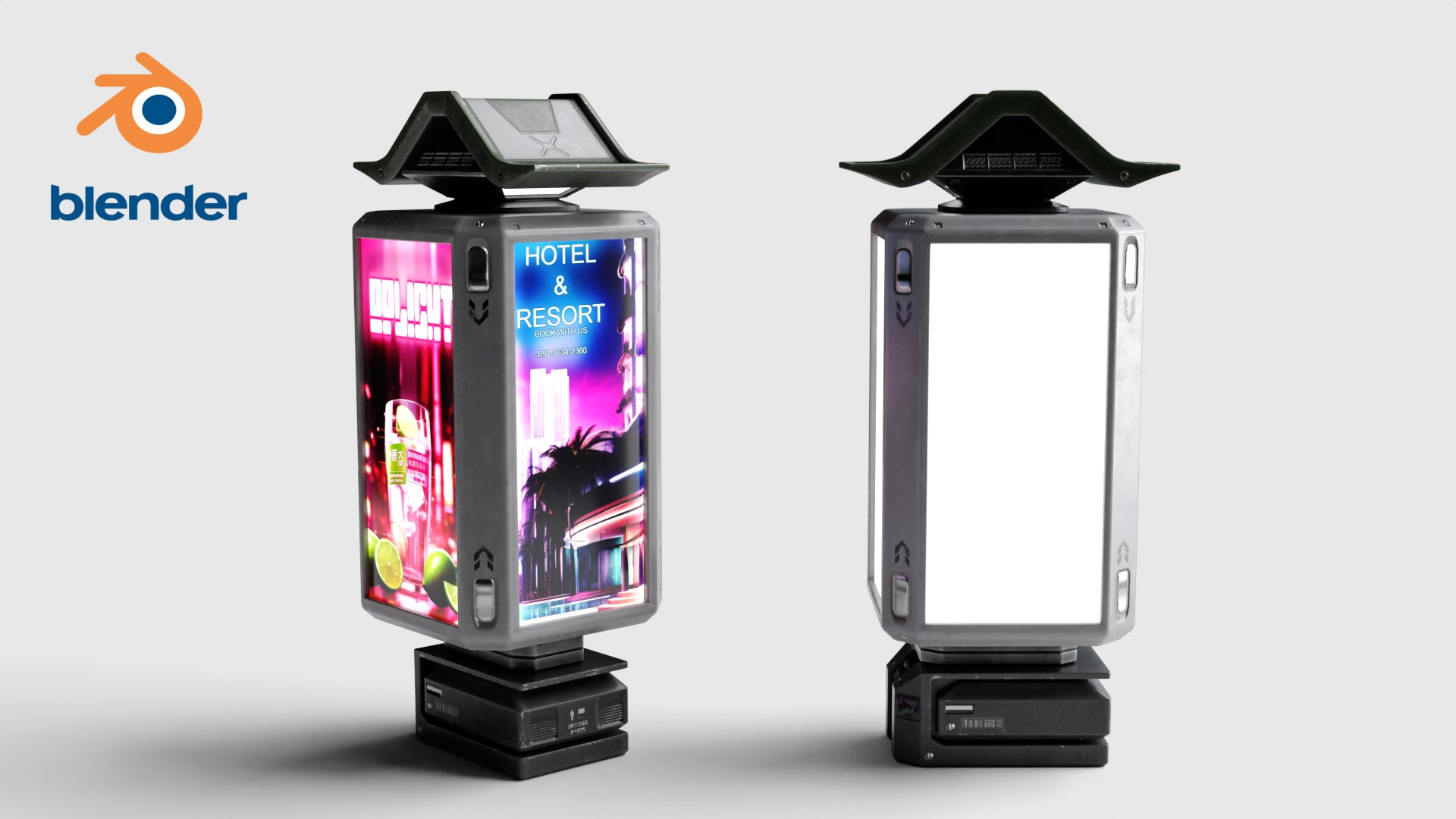 Sci-fi Billboard Sign V2 3D Model - TurboSquid 2133770