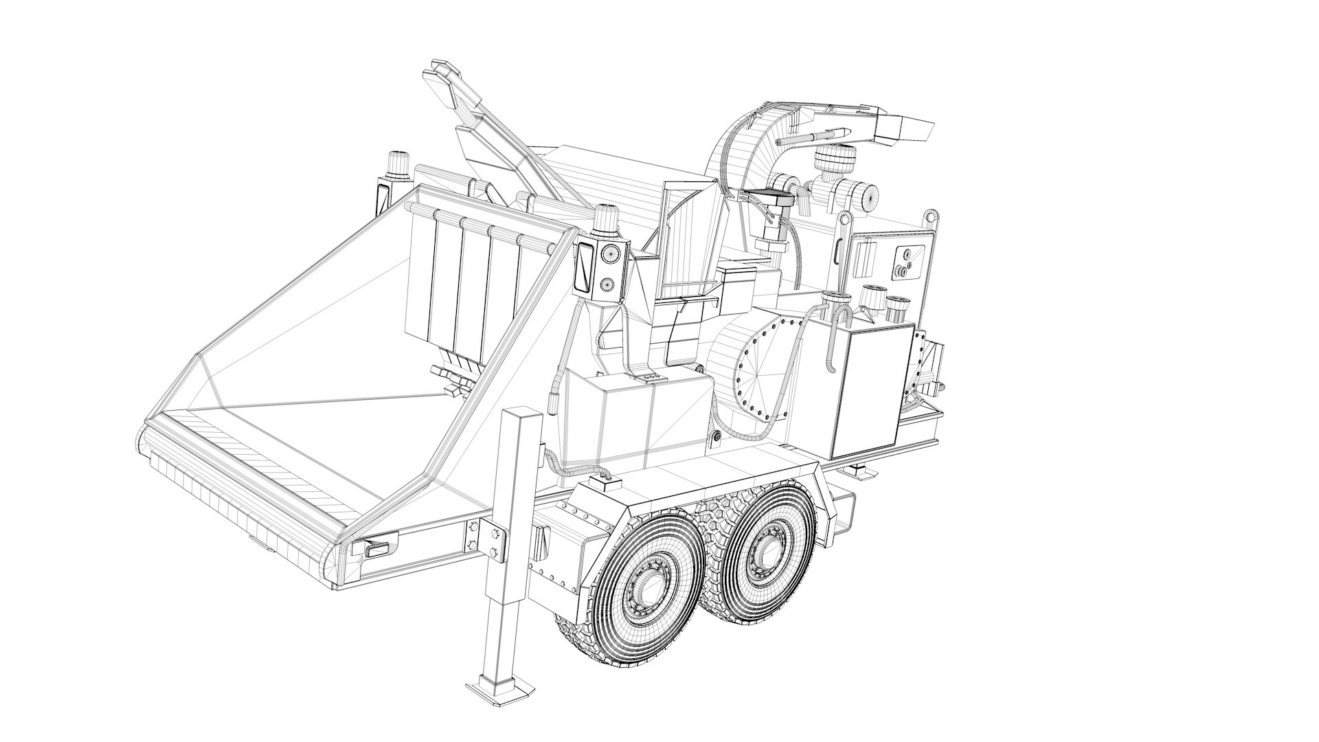Towed Wood Chipper 3D Model - TurboSquid 2217380