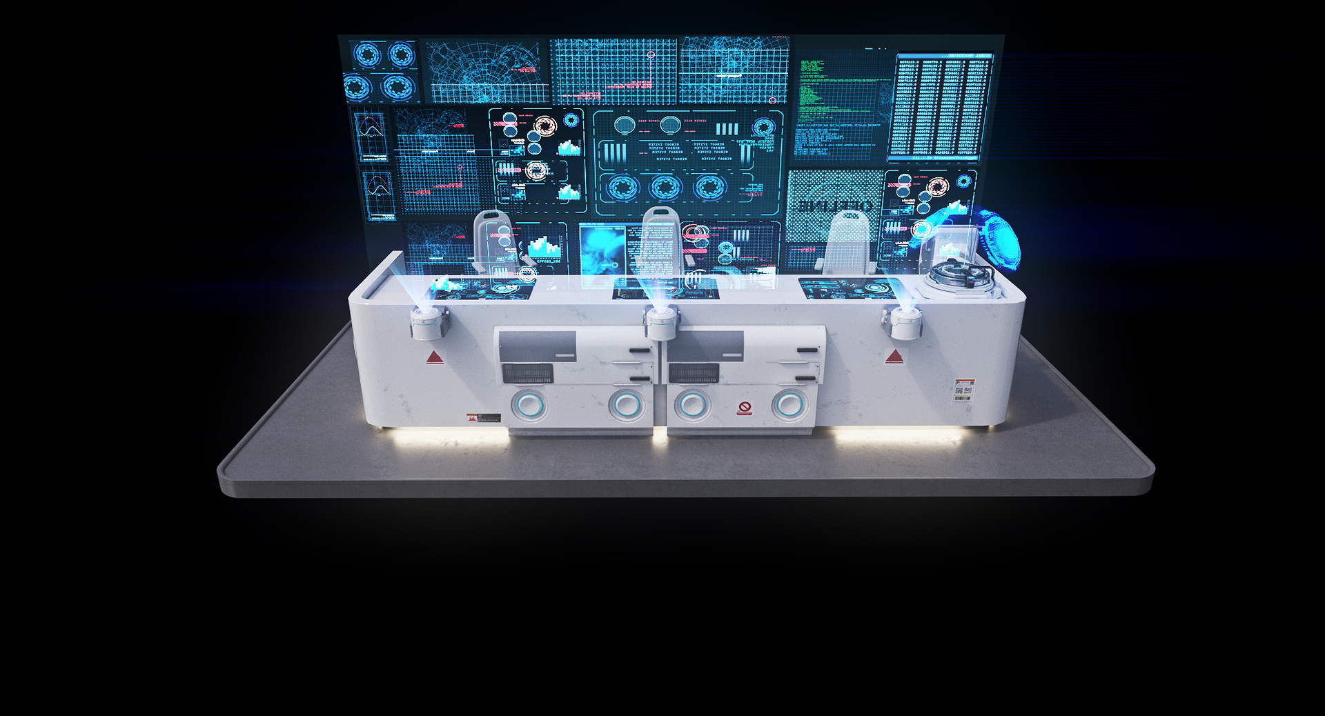 Futuristic Command Panel 2 3d Model