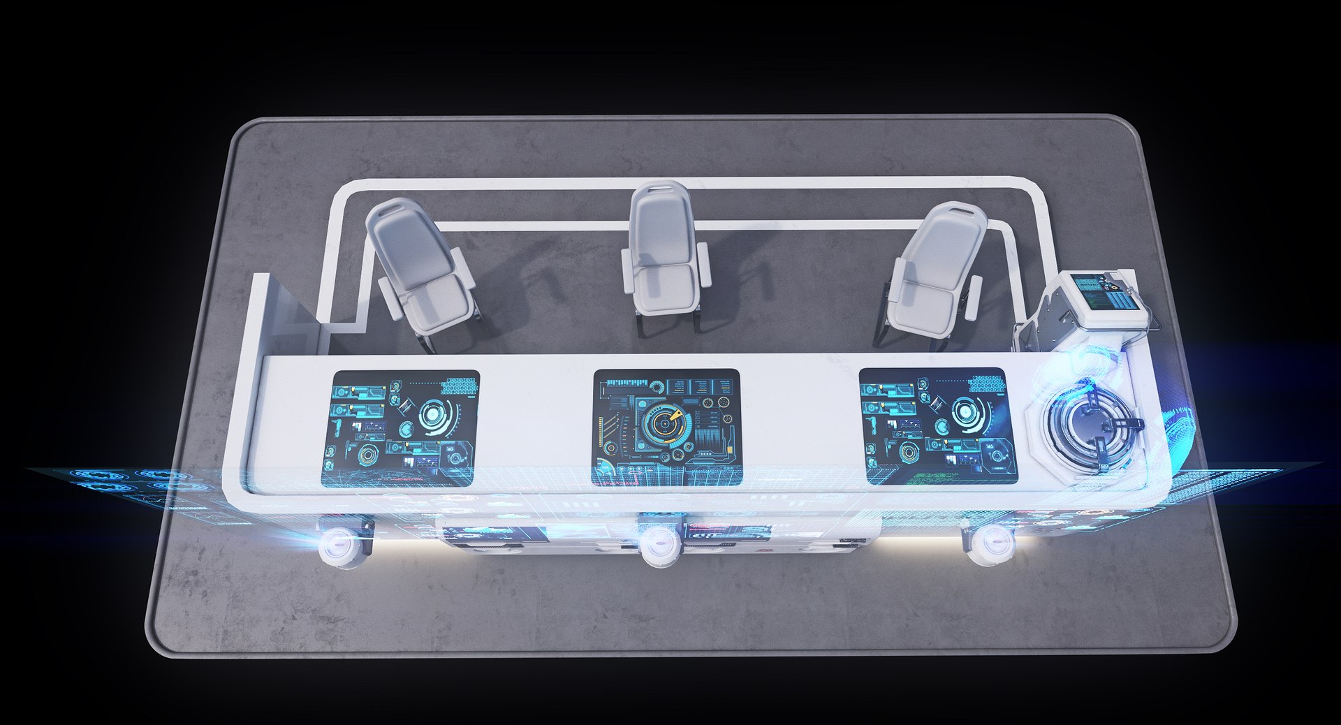 Futuristic Command Panel 2 3d Model