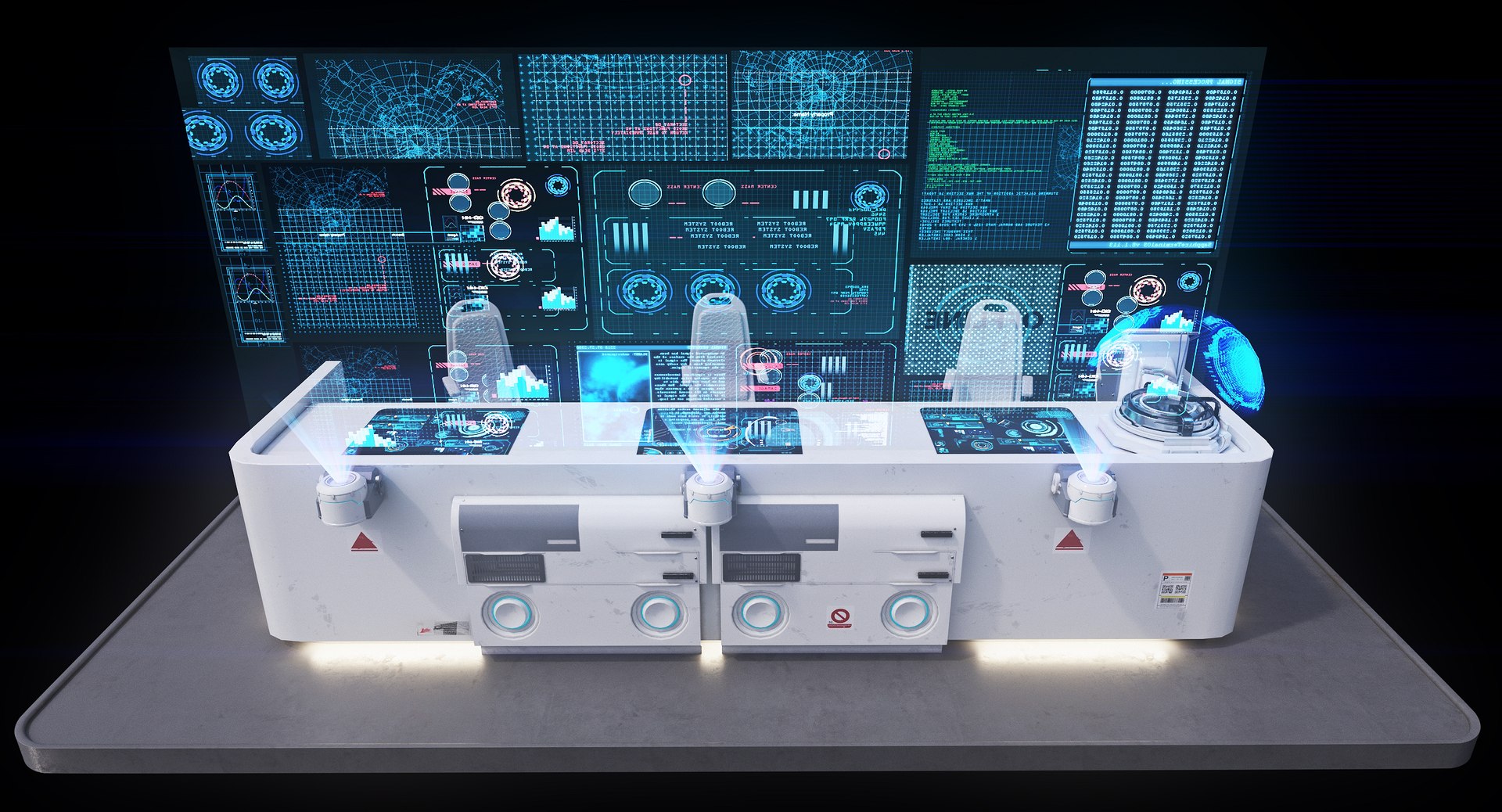 Futuristic Command Panel 2 3d Model