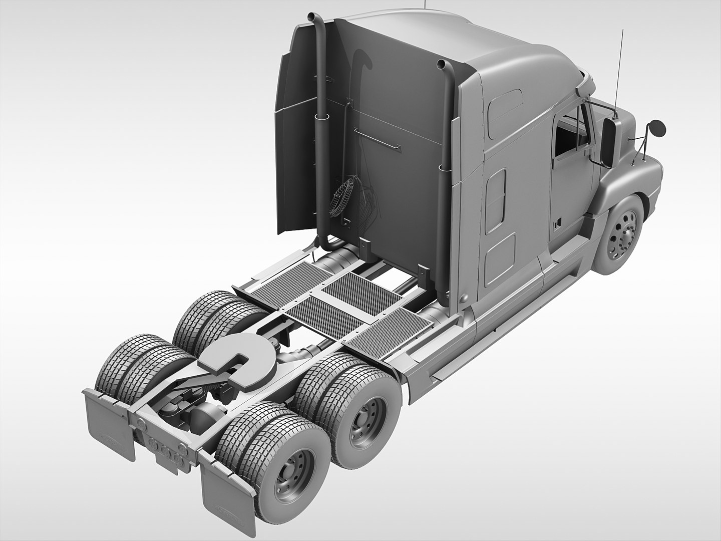 3d model freightliner truck trailer