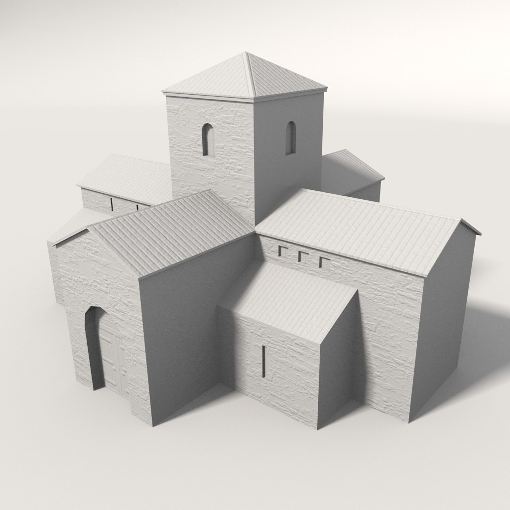 3d ready medieval church model