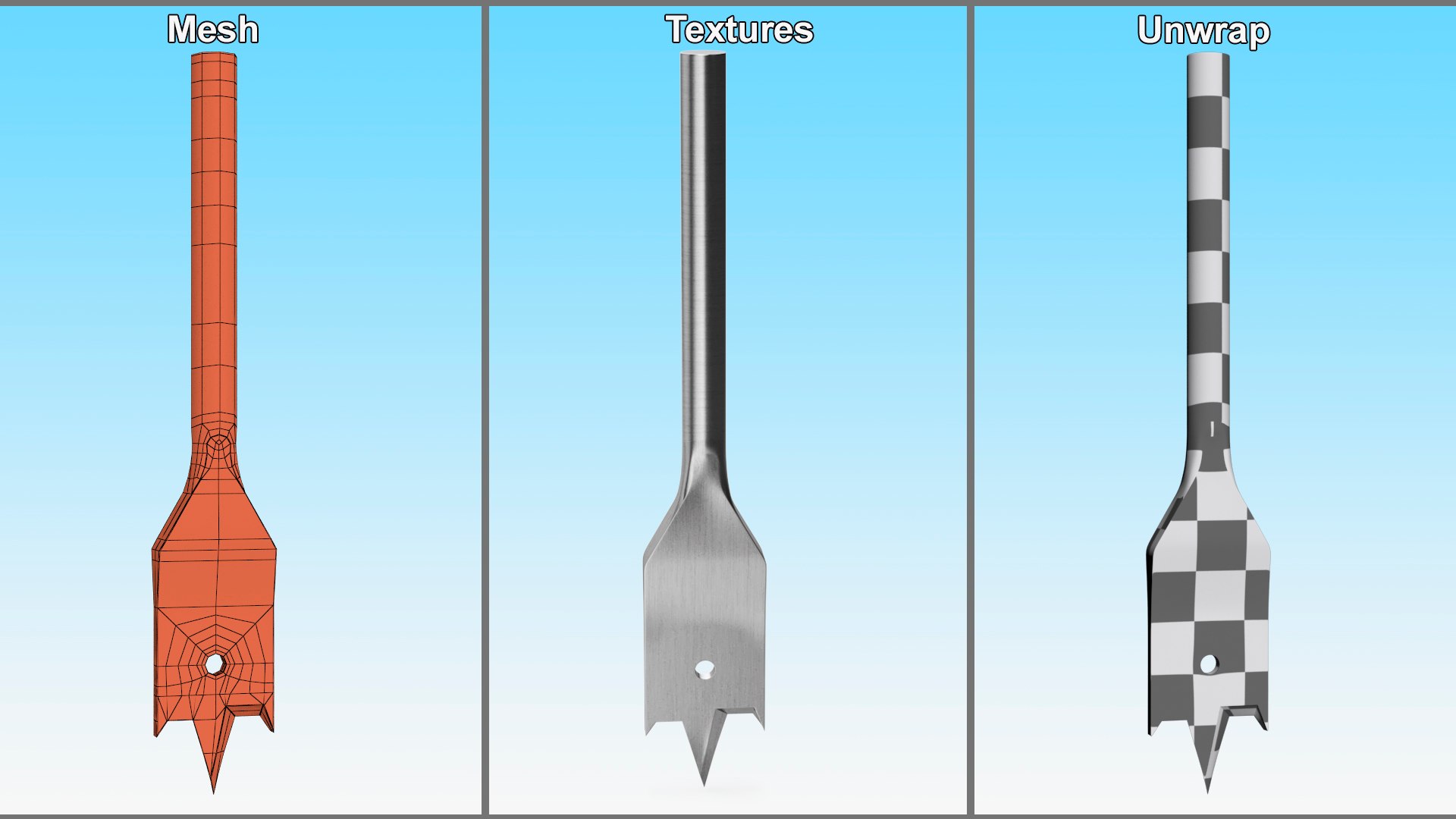 3D Model Flat Drill Bit - TurboSquid 2190027