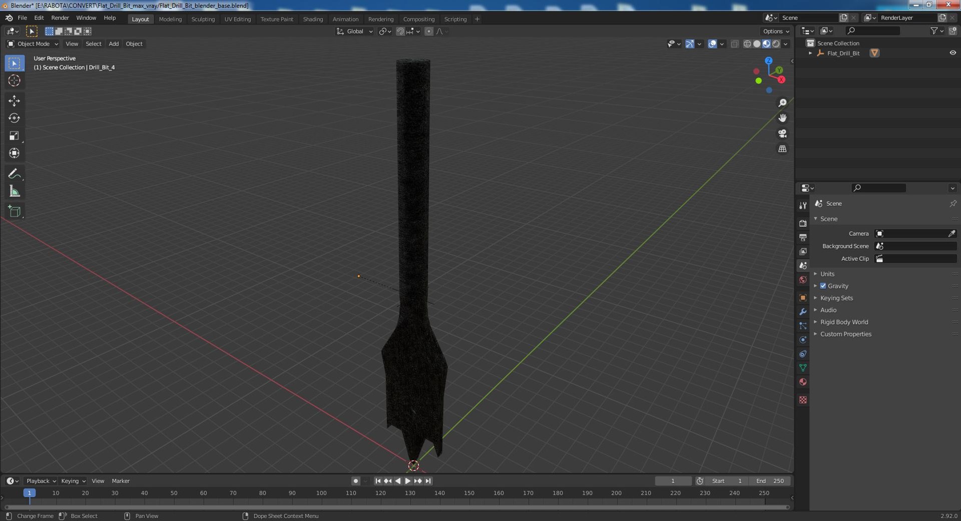 3D Model Flat Drill Bit - TurboSquid 2190027