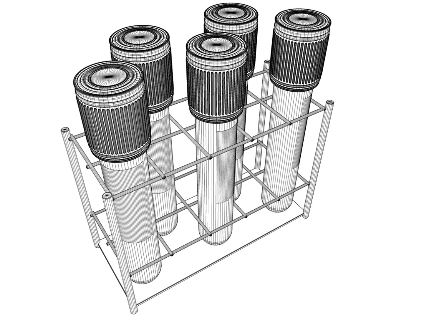 C4d Rack Test Tubes Blood