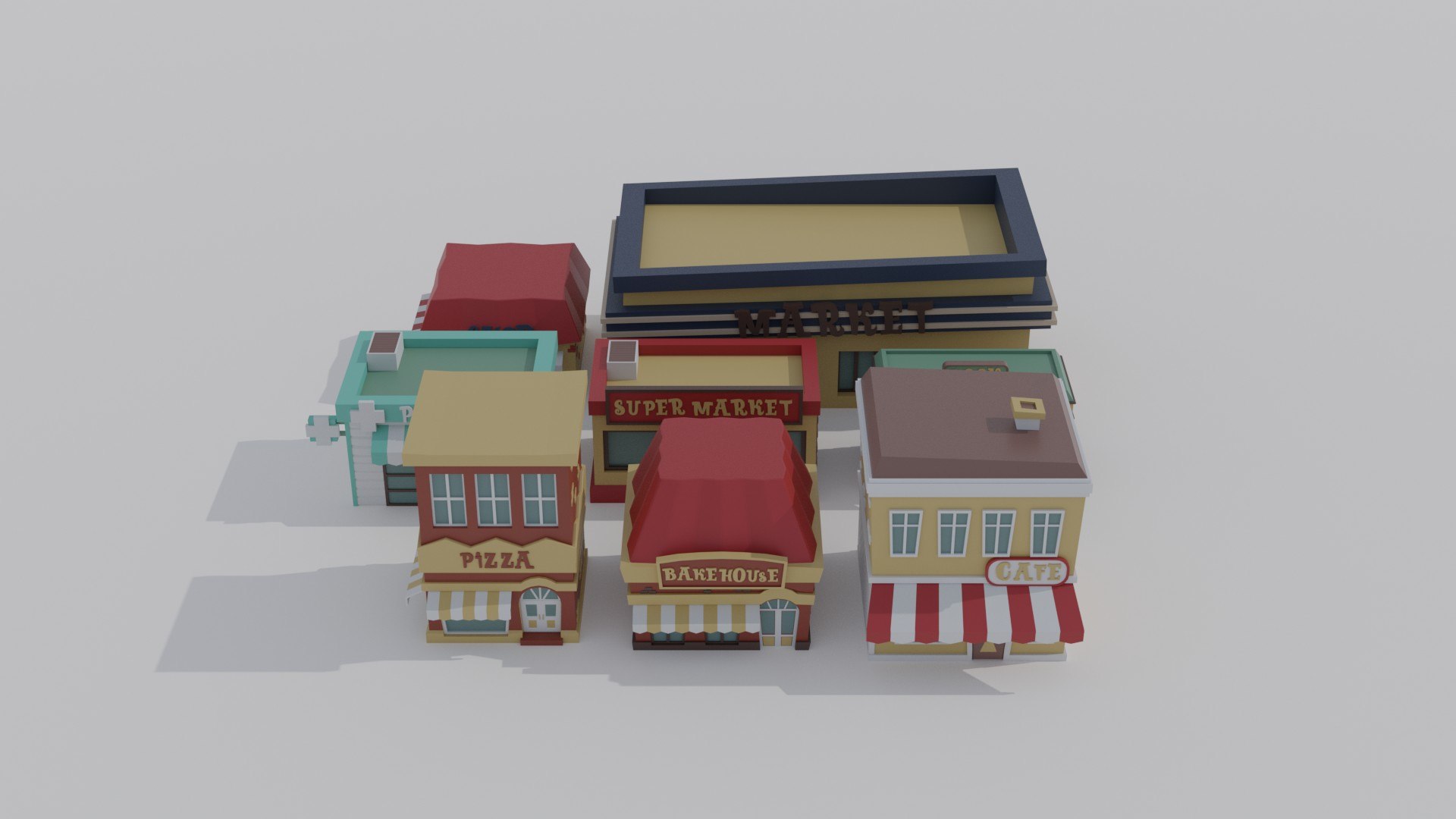 3D cartoon shops model - TurboSquid 1677752