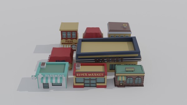 3D cartoon shops model - TurboSquid 1677752