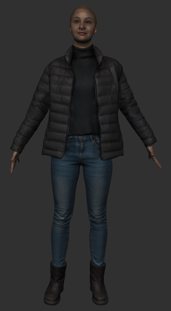 Woman in puffer ready for animation 415 3D - TurboSquid 2157821