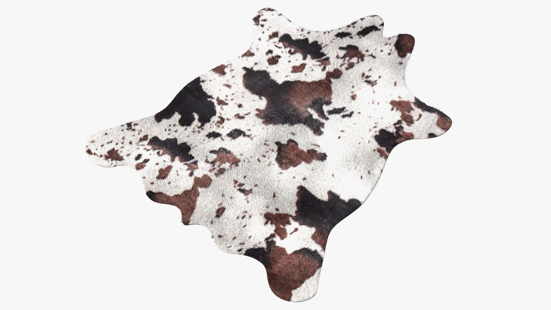 3D Model Brown And White Spotted Cowhide Rug Fur - TurboSquid 1846763