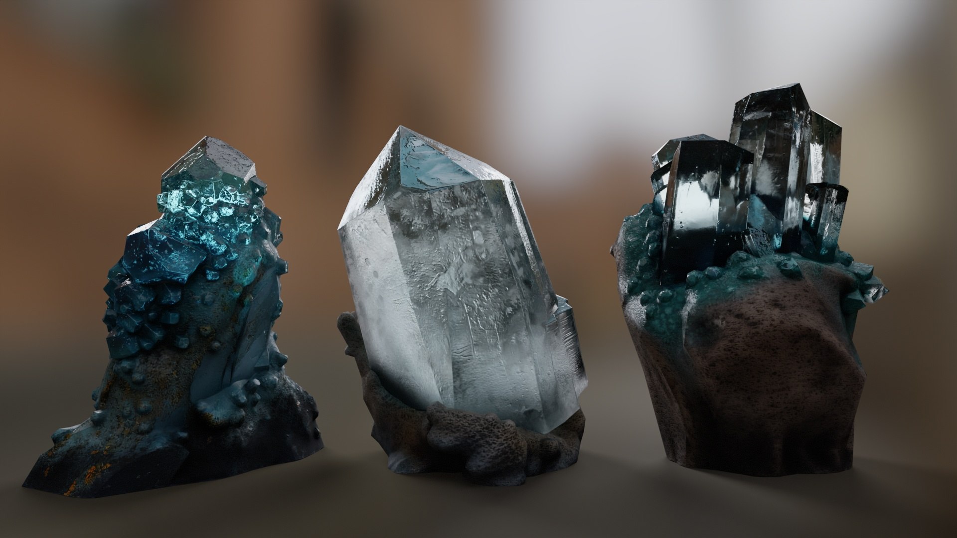 Pack Of Realistic Low-poly Crystals 3D Model - TurboSquid 2430328
