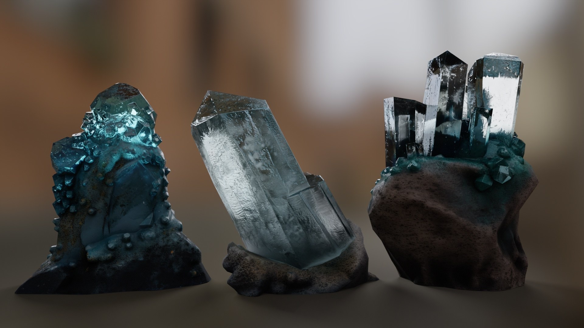 Pack Of Realistic Low-poly Crystals 3D Model - TurboSquid 2430328