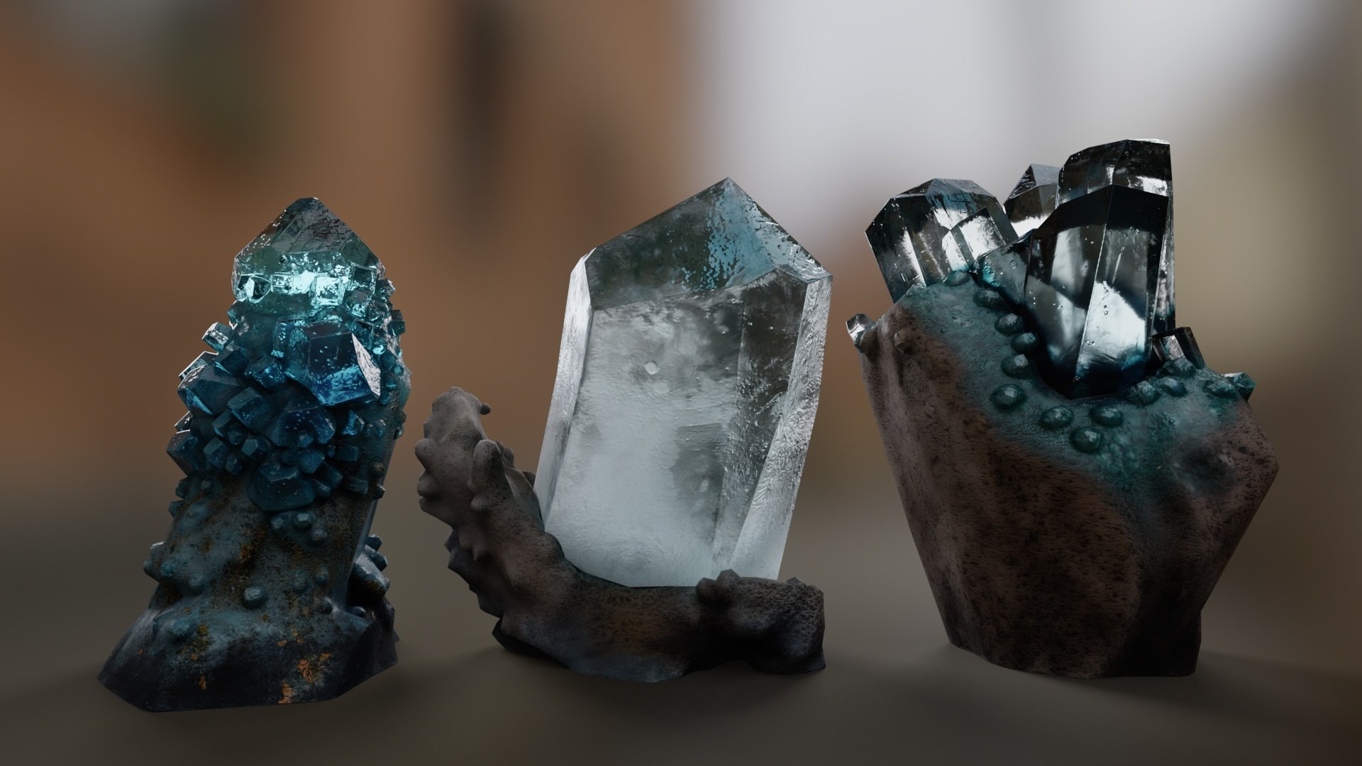 Pack Of Realistic Low-poly Crystals 3D Model - TurboSquid 2430328