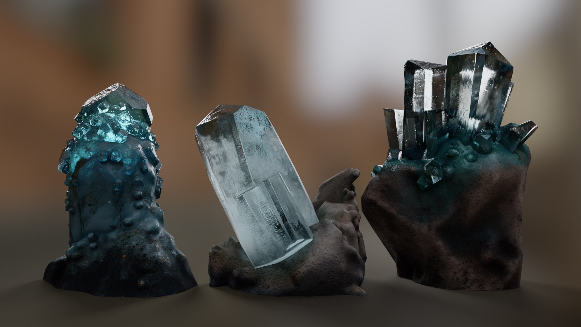 Pack Of Realistic Low-poly Crystals 3D Model - TurboSquid 2430328