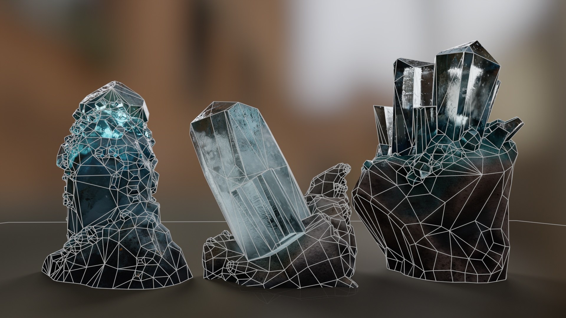 Pack Of Realistic Low-poly Crystals 3D Model - TurboSquid 2430328