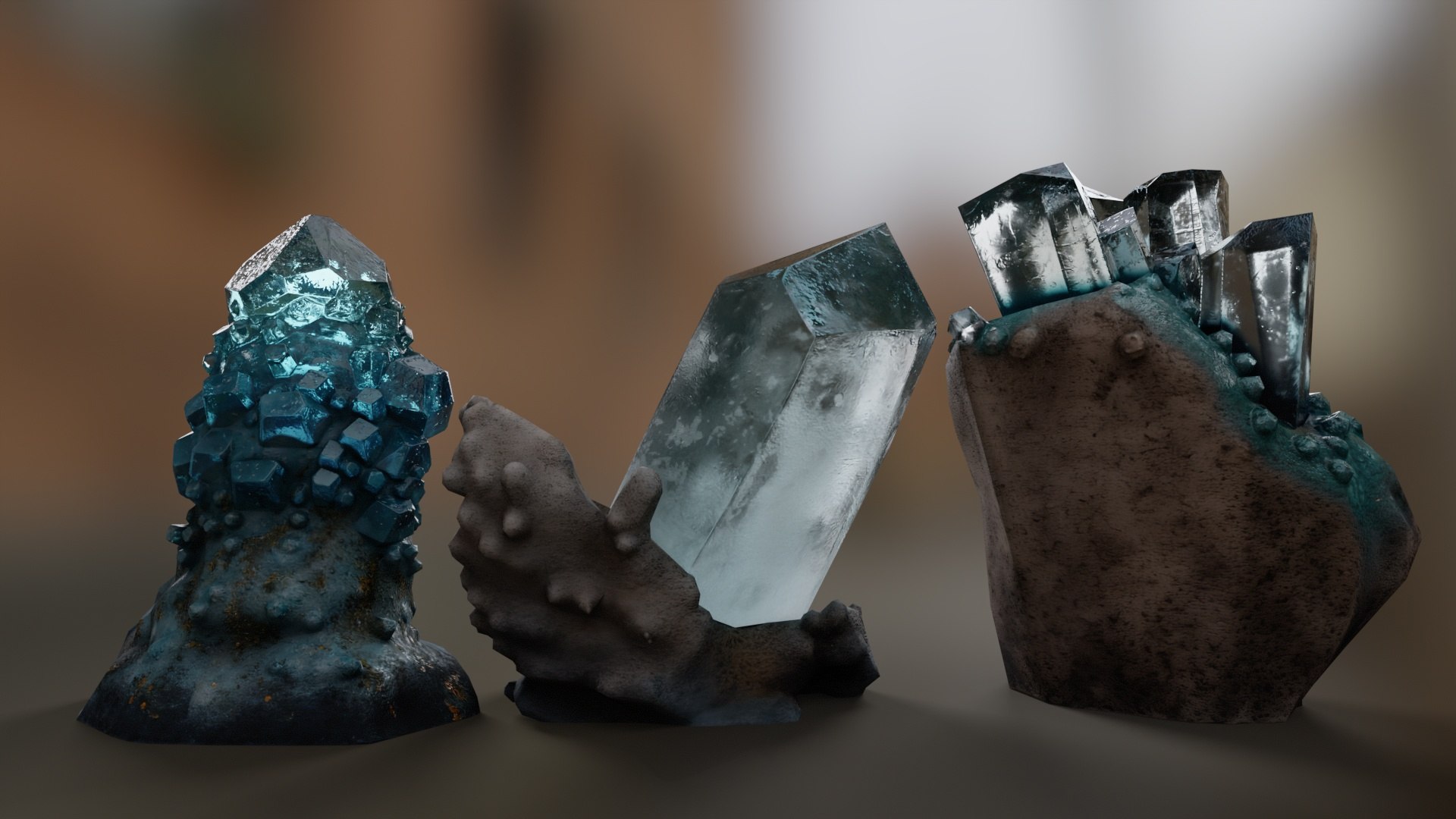 Pack Of Realistic Low-poly Crystals 3D Model - TurboSquid 2430328