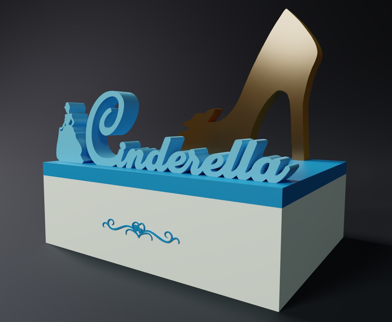 Disney Princess Cinderella Shoe Box Model - TurboSquid 2226683