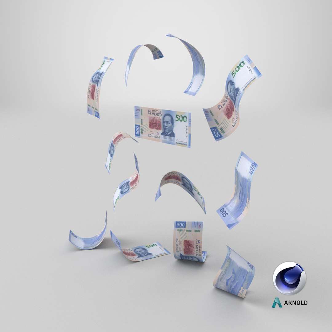 Mexico 500 Pesos Falling Notes 3D Model - TurboSquid 2508218