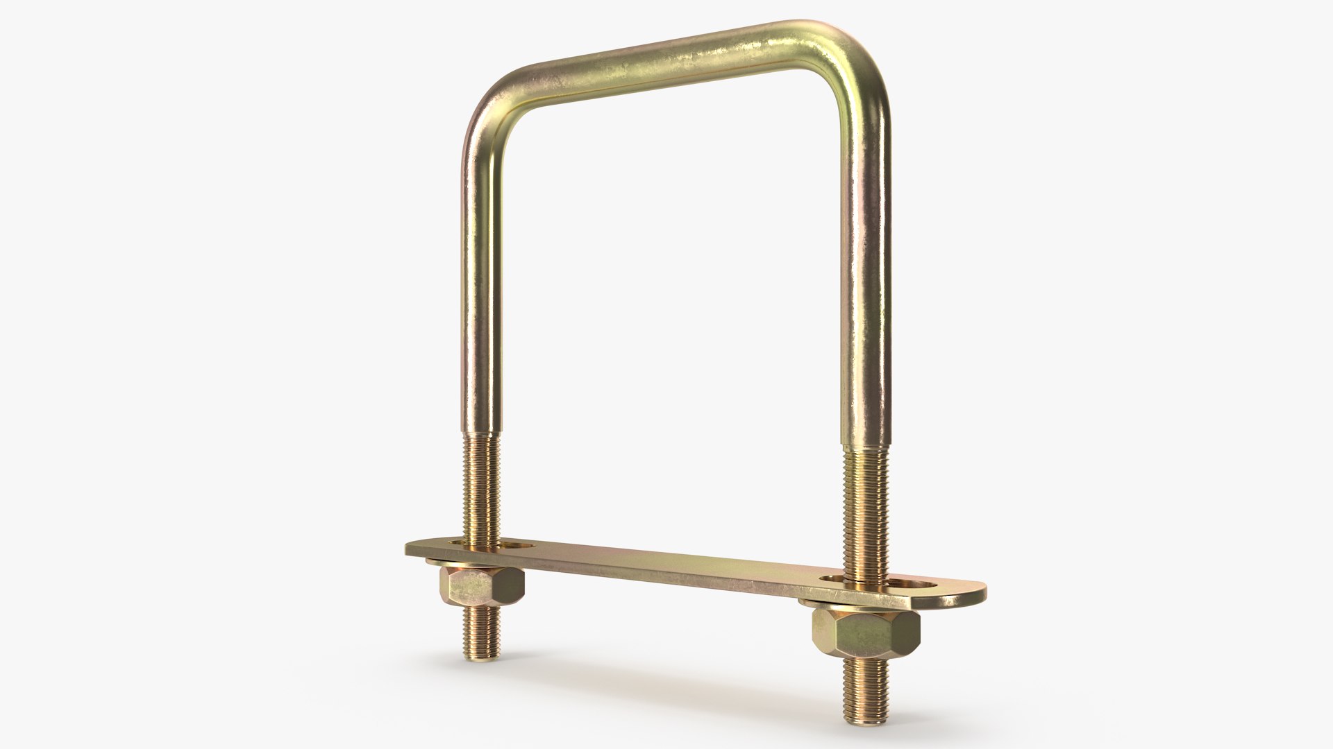 3D Model Square U-shaped Bolt Brackets Boat Brass - TurboSquid 1958443