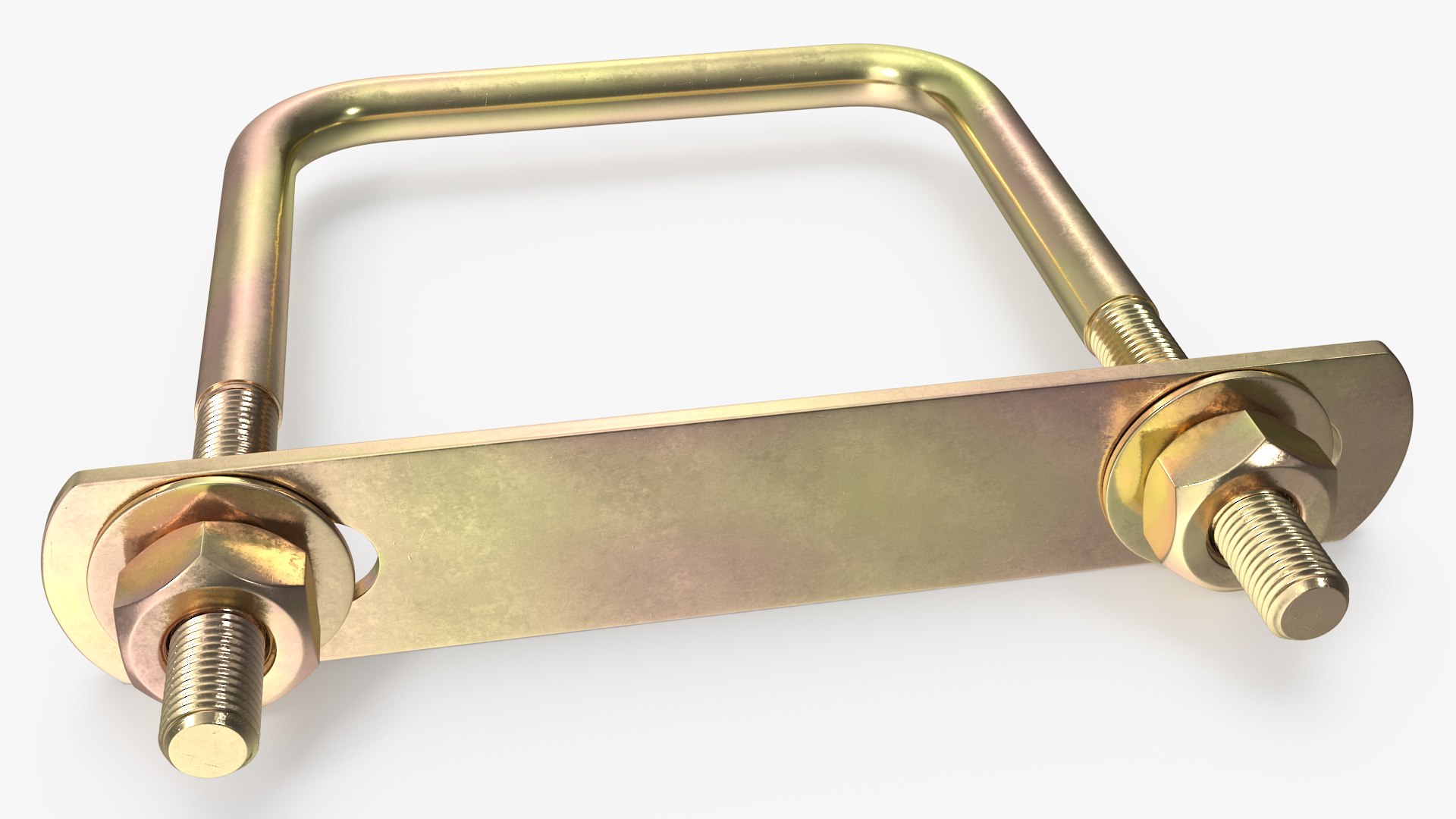 3D Model Square U-shaped Bolt Brackets Boat Brass - TurboSquid 1958443