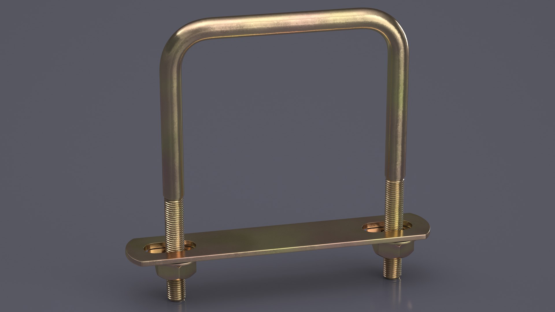 3D Model Square U-shaped Bolt Brackets Boat Brass - TurboSquid 1958443