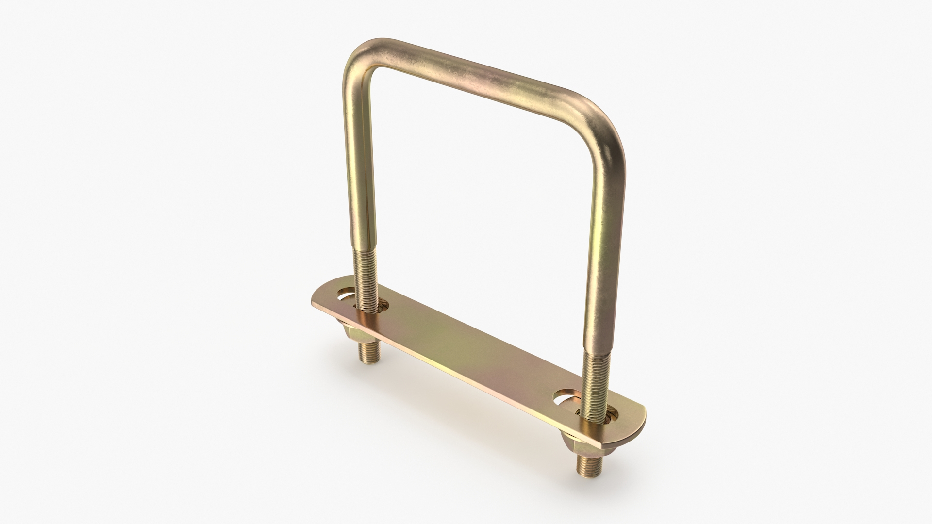 3D Model Square U-shaped Bolt Brackets Boat Brass - TurboSquid 1958443
