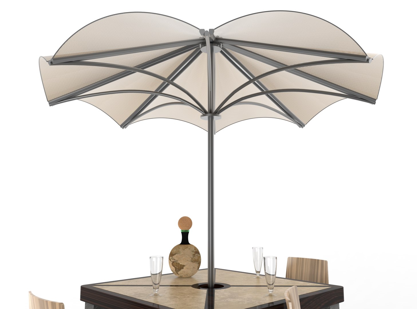 3D Model Umbrella Tabel Chair - TurboSquid 1167918