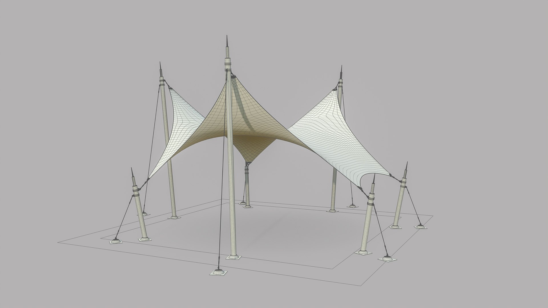 Tensile Structure Design 3D Model - TurboSquid 2262940