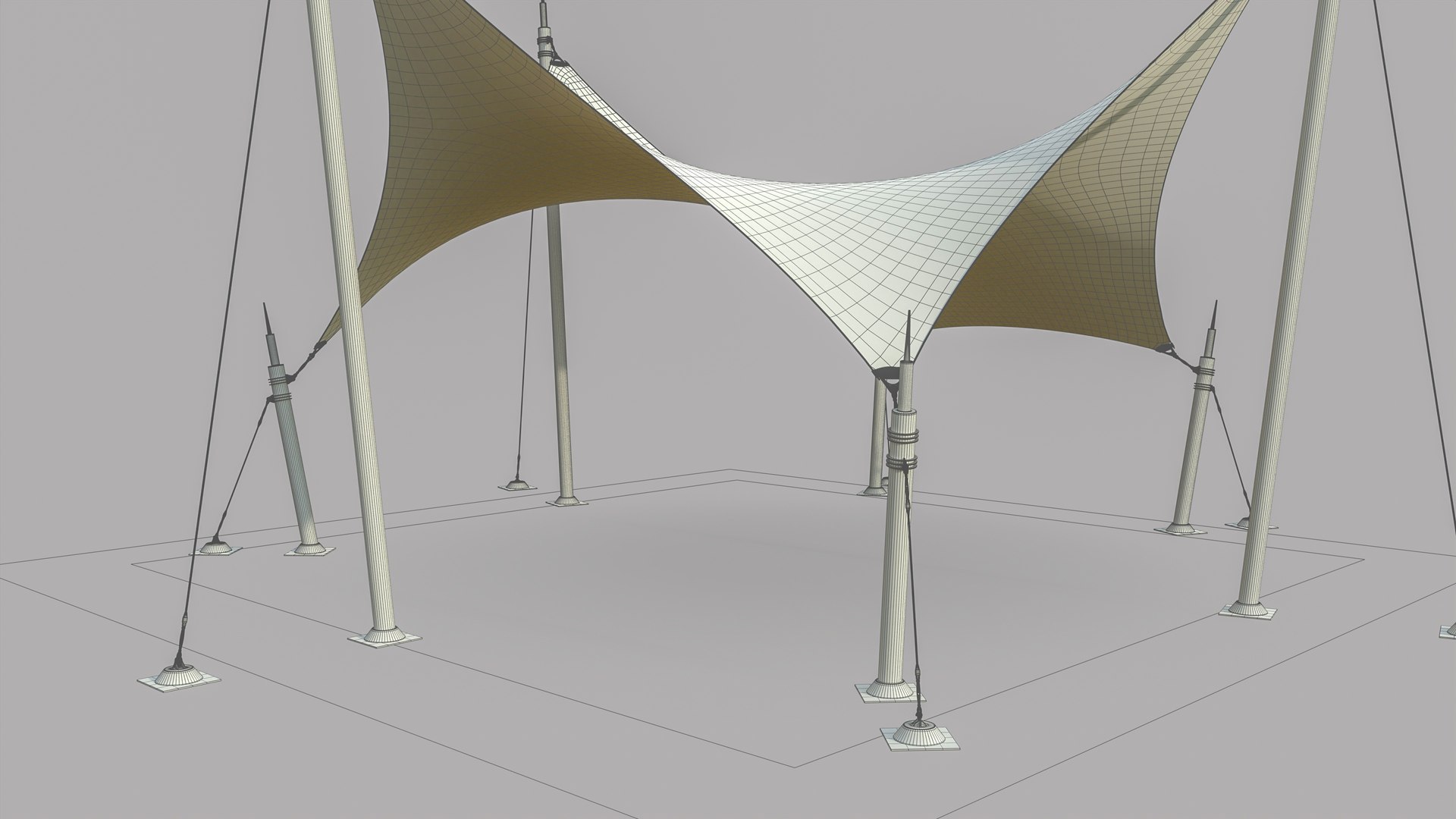 Tensile Structure Design 3D Model - TurboSquid 2262940