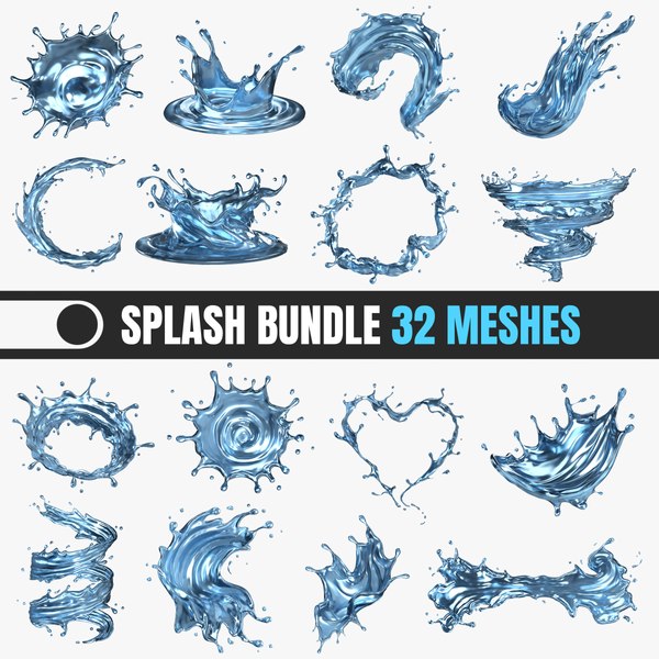 Splash Bundle 32 Meshes 3D-Modellsammlung 3D-Modell - TurboSquid 2454542