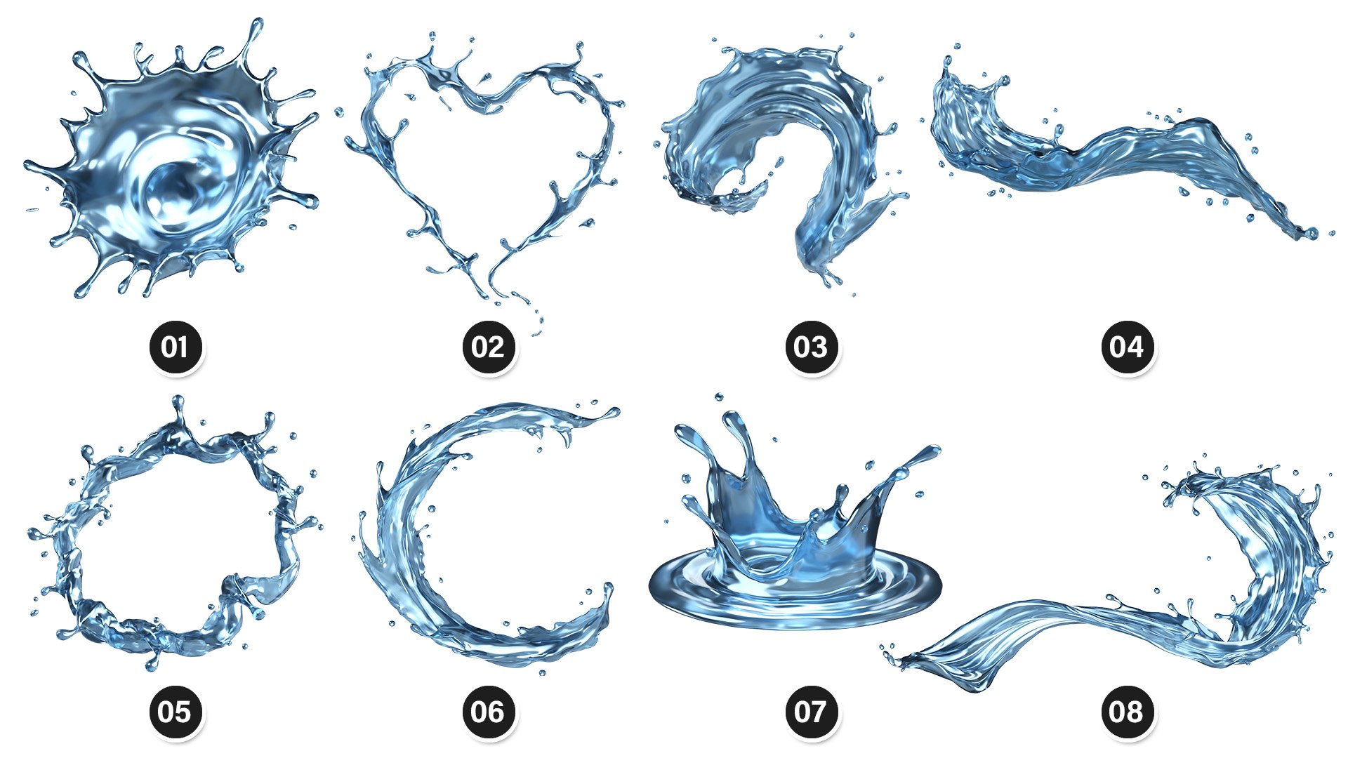 Splash Bundle 32 Meshes 3D-Modellsammlung 3D-Modell - TurboSquid 2454542