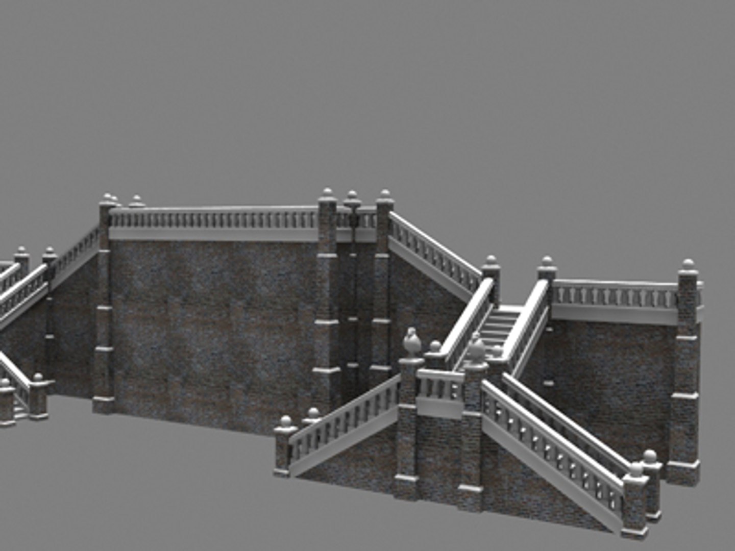 Stone Exterior Staircase 3d Model
