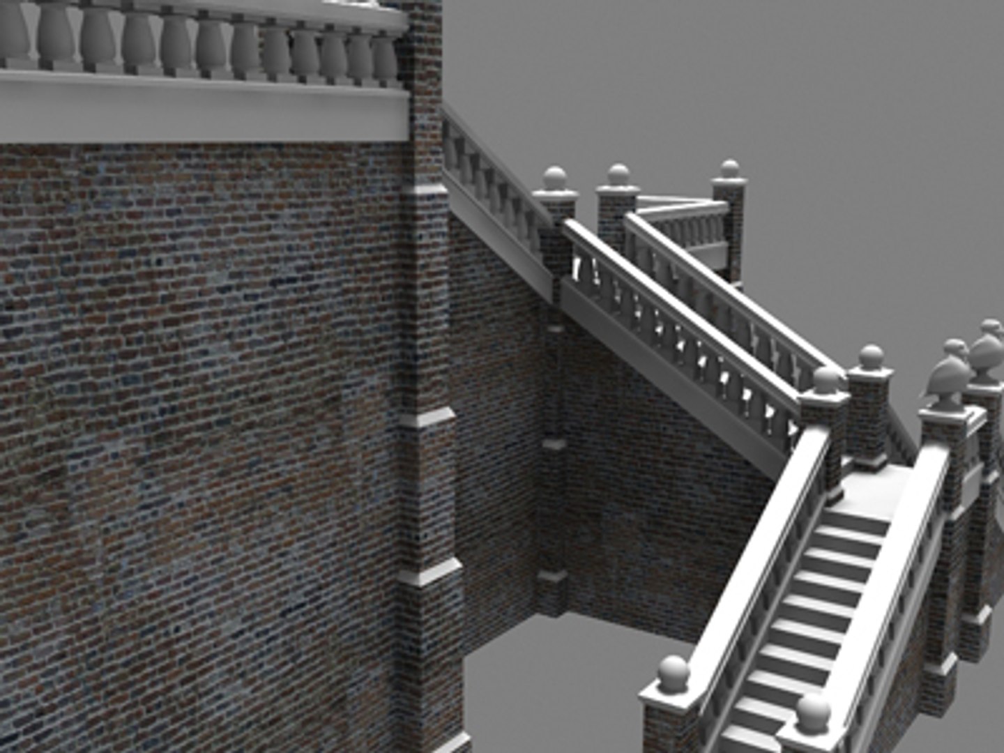 Stone Exterior Staircase 3d Model