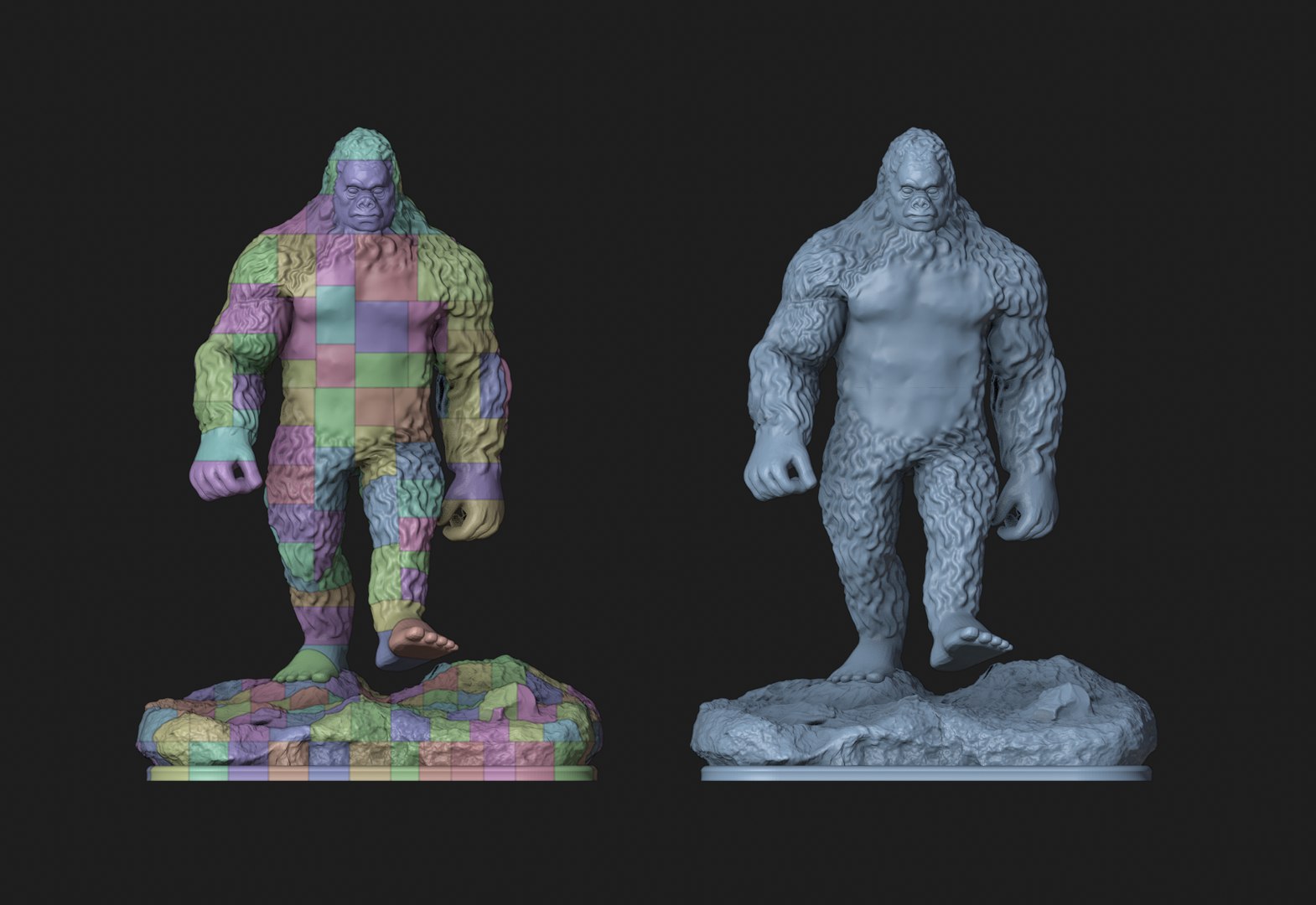3D 6ft Sasquatch Split Into 323 Pieces Model - TurboSquid 2351680