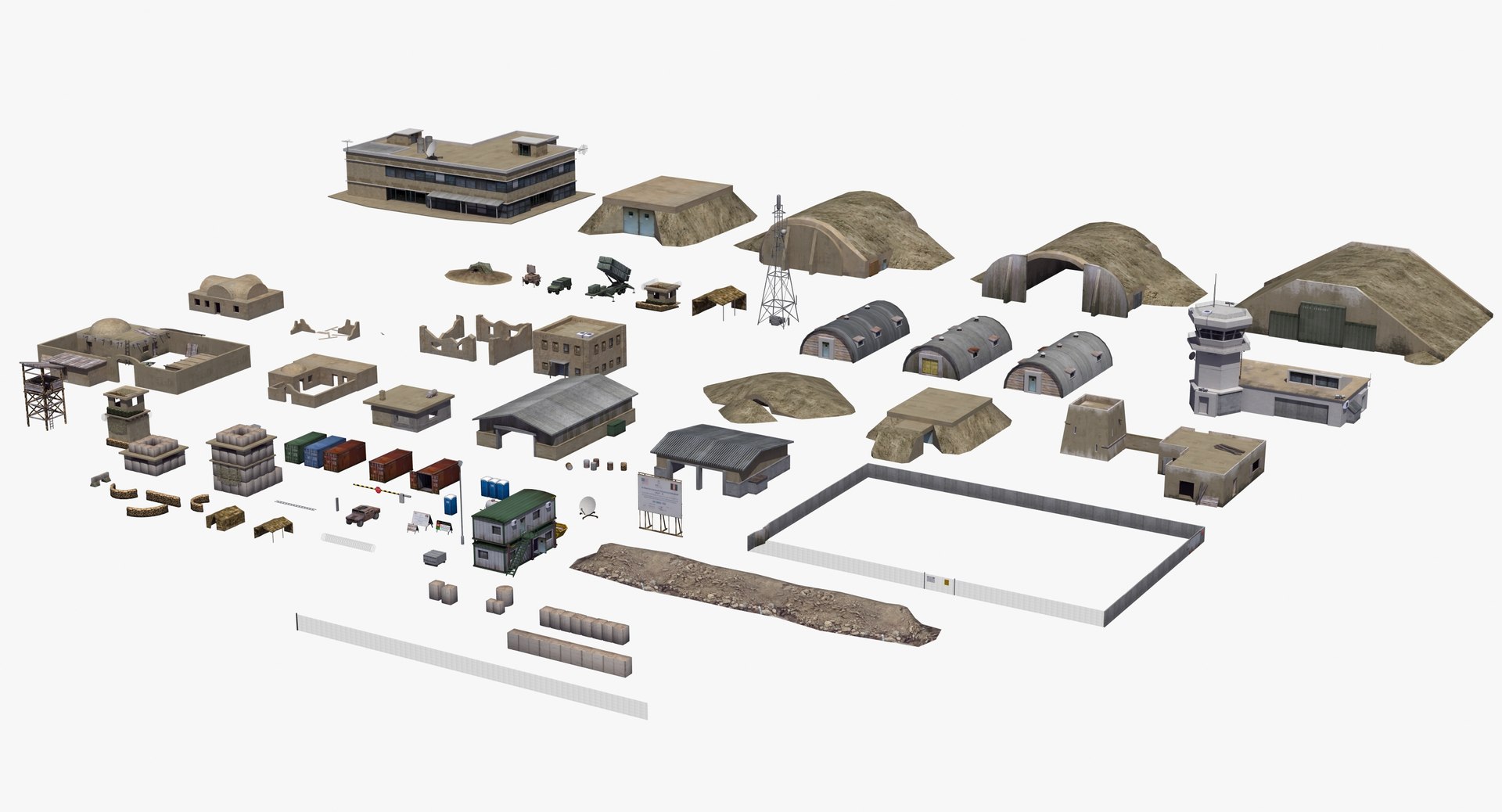 Military infrastructure set02 3D model - TurboSquid 1242795