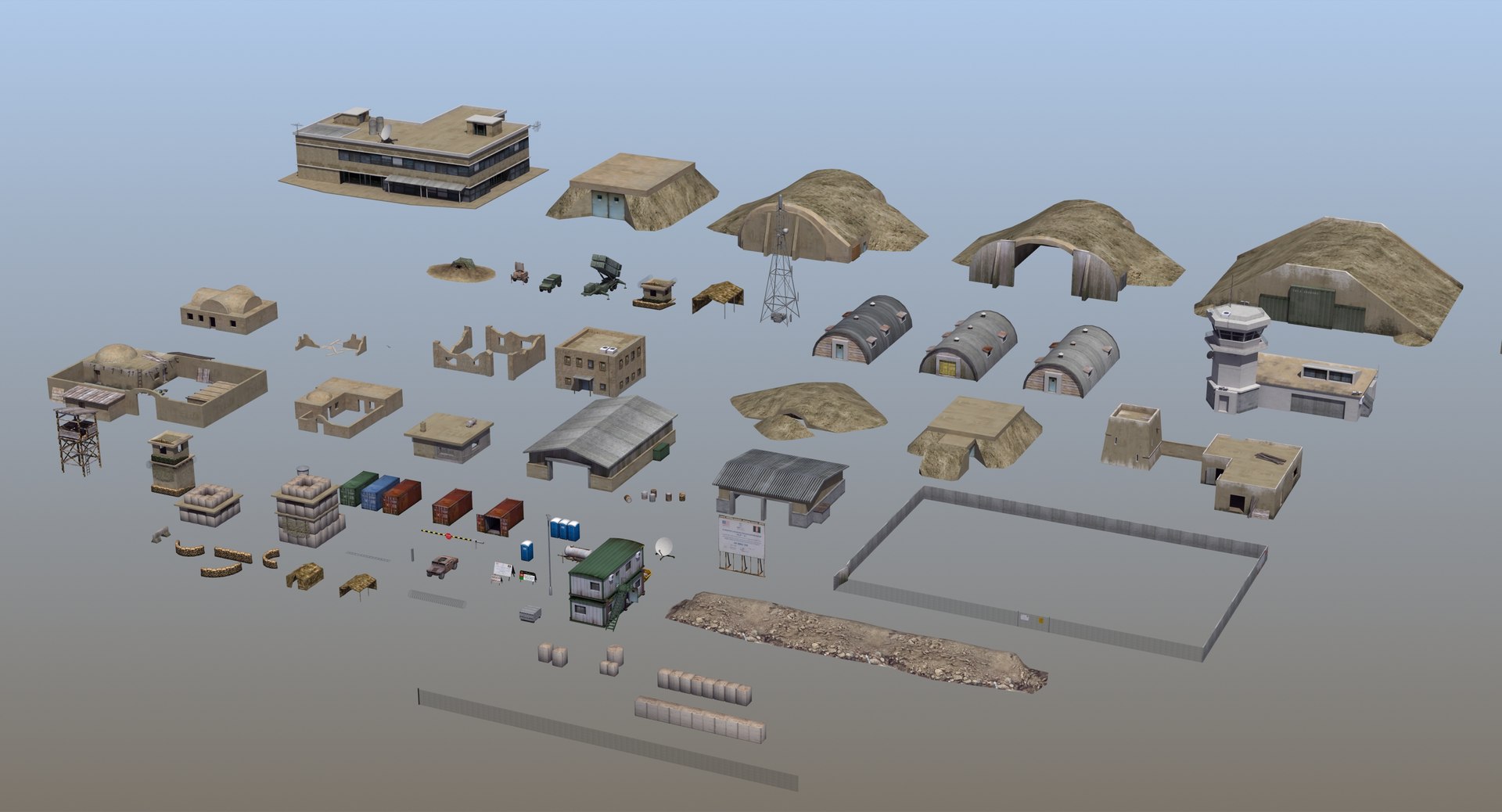 Military infrastructure set02 3D model - TurboSquid 1242795