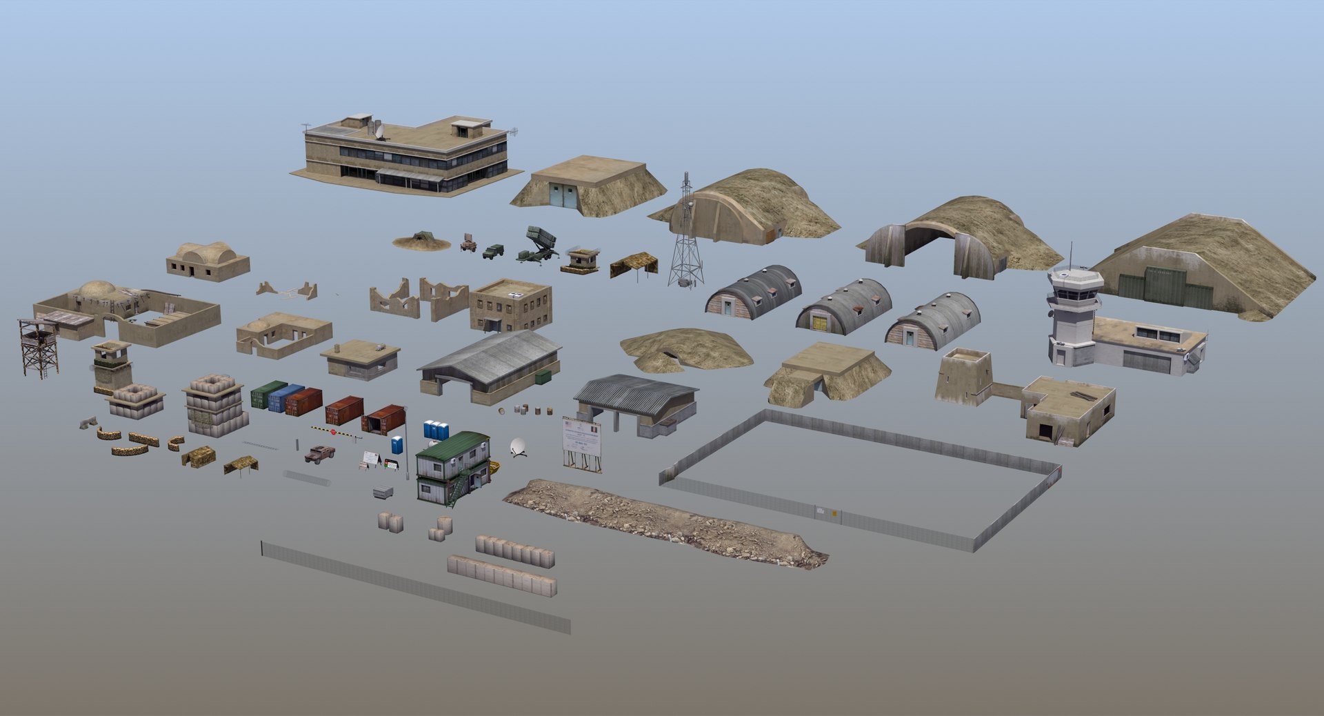 Military infrastructure set02 3D model - TurboSquid 1242795