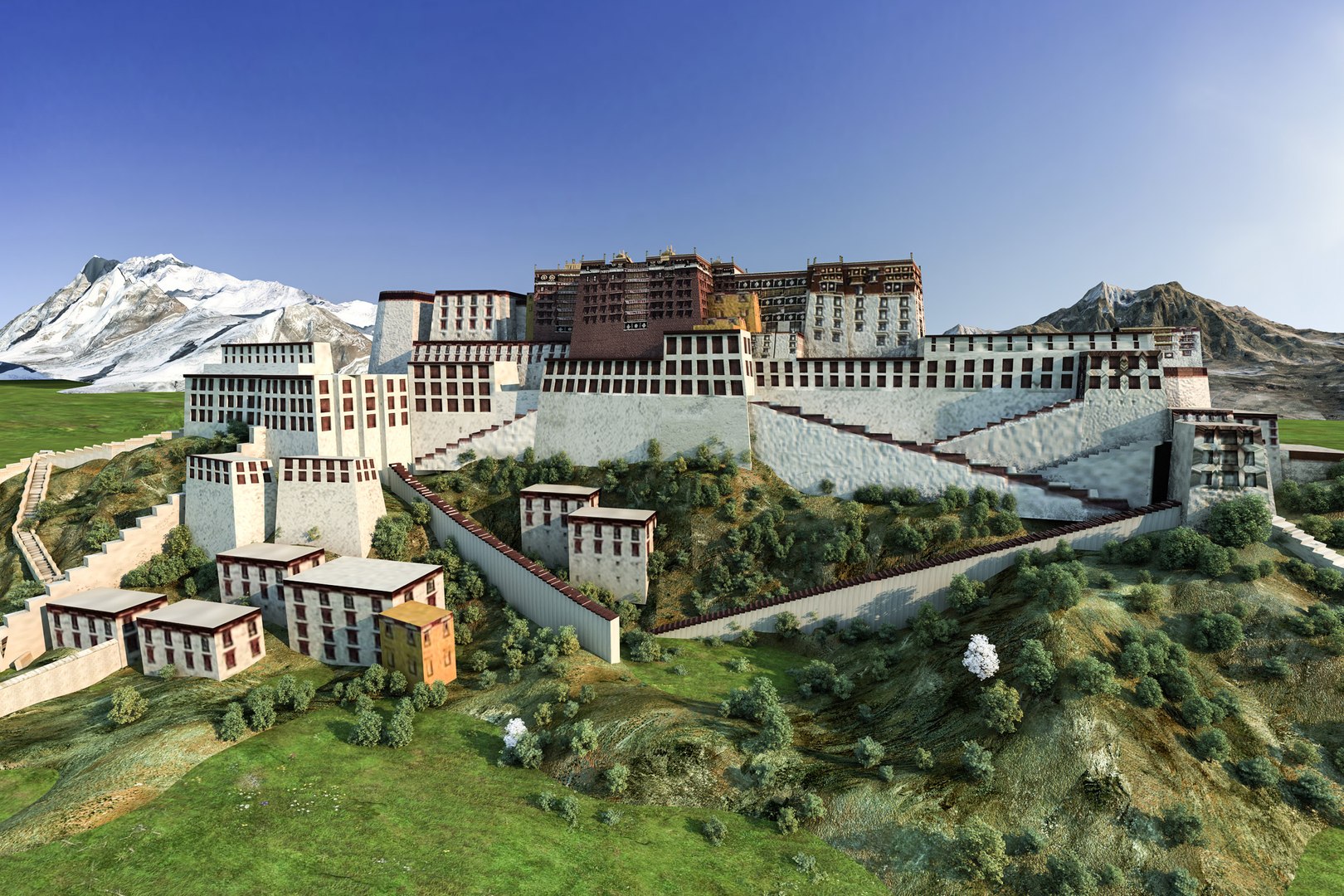 3D Model The Potala Palace Chinese Ancient Architecture Traditional ...