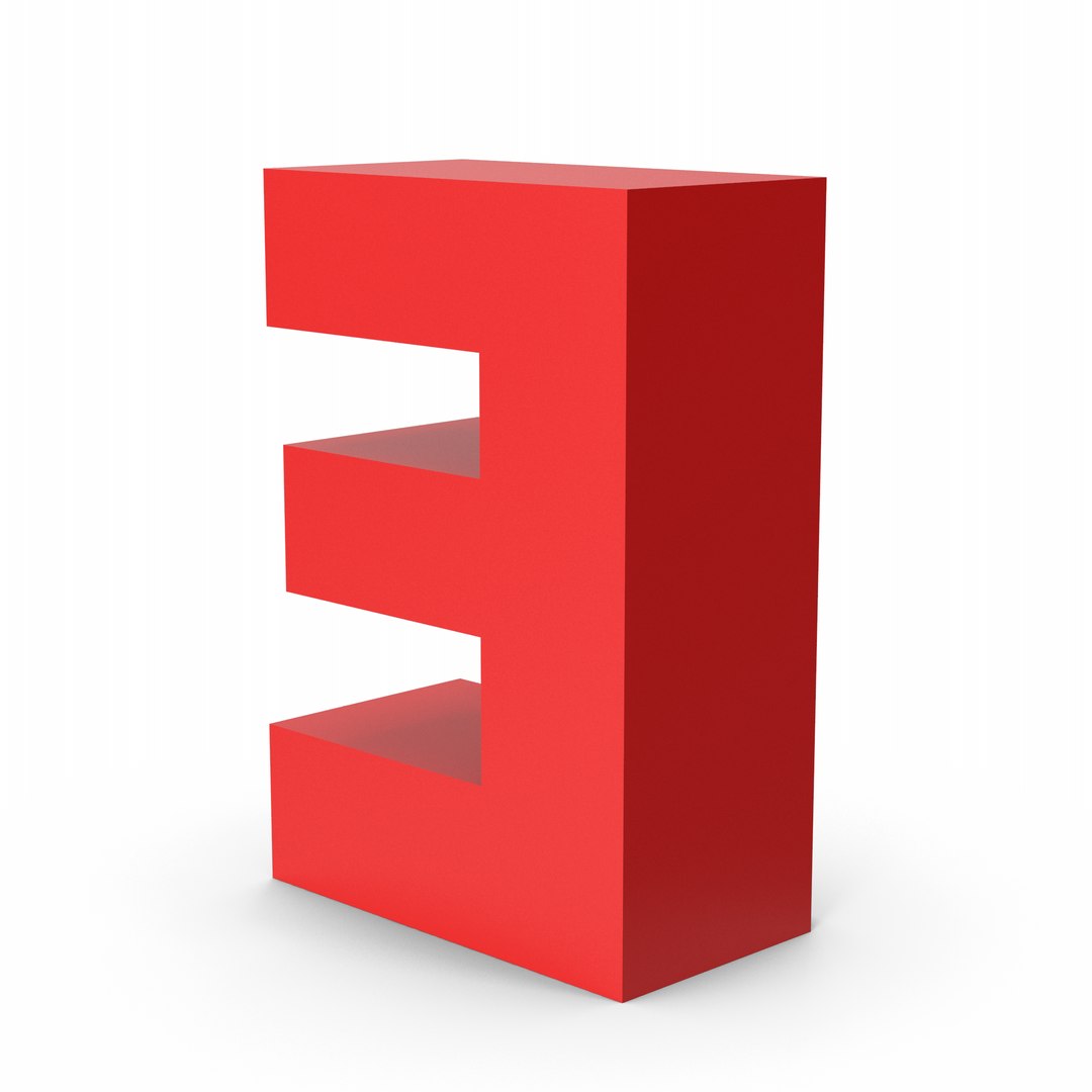 Red Letter E 3D Model - TurboSquid 2271673